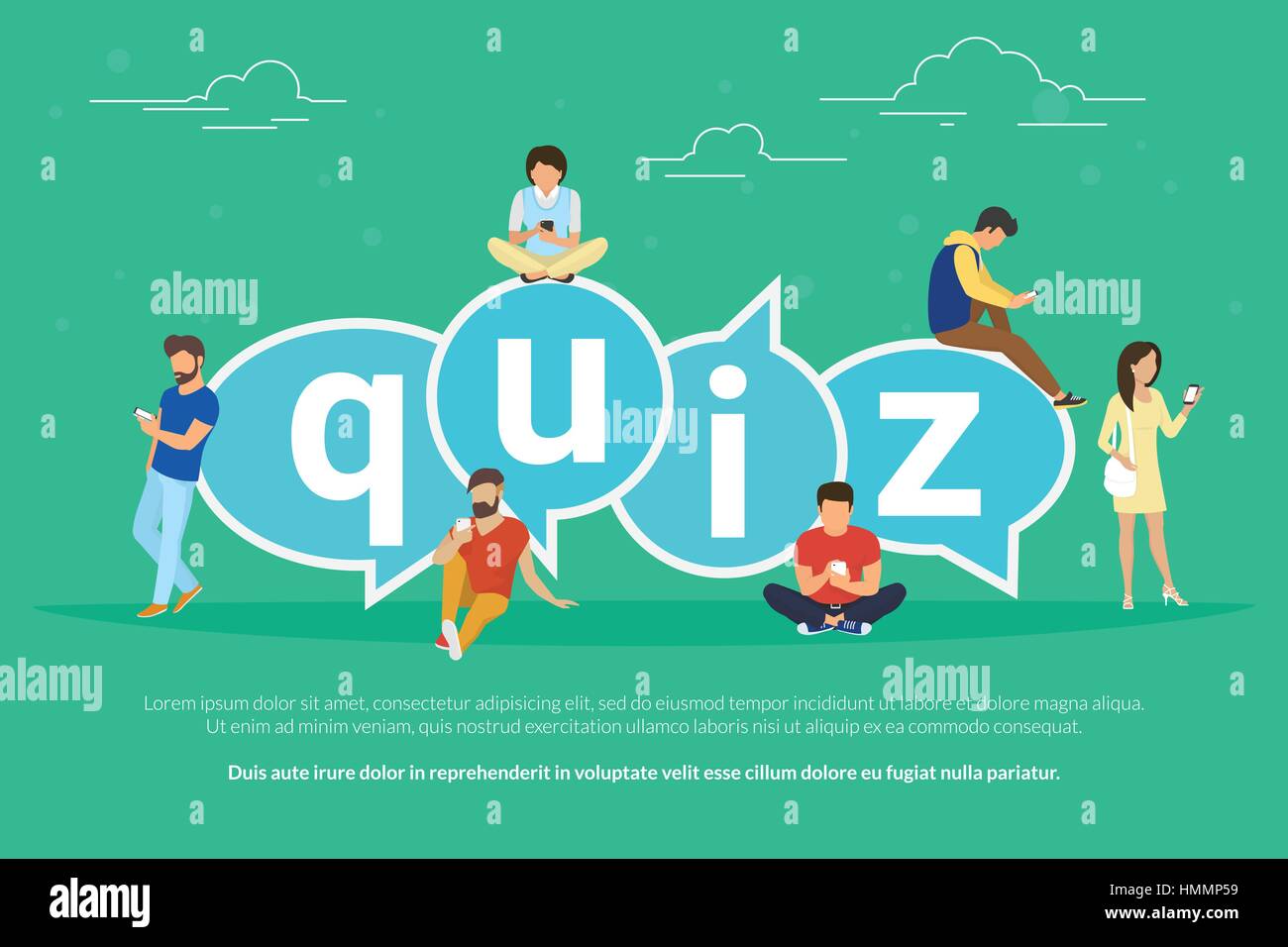 Quiz flat concept illustration Stock Vector Image & Art - Alamy