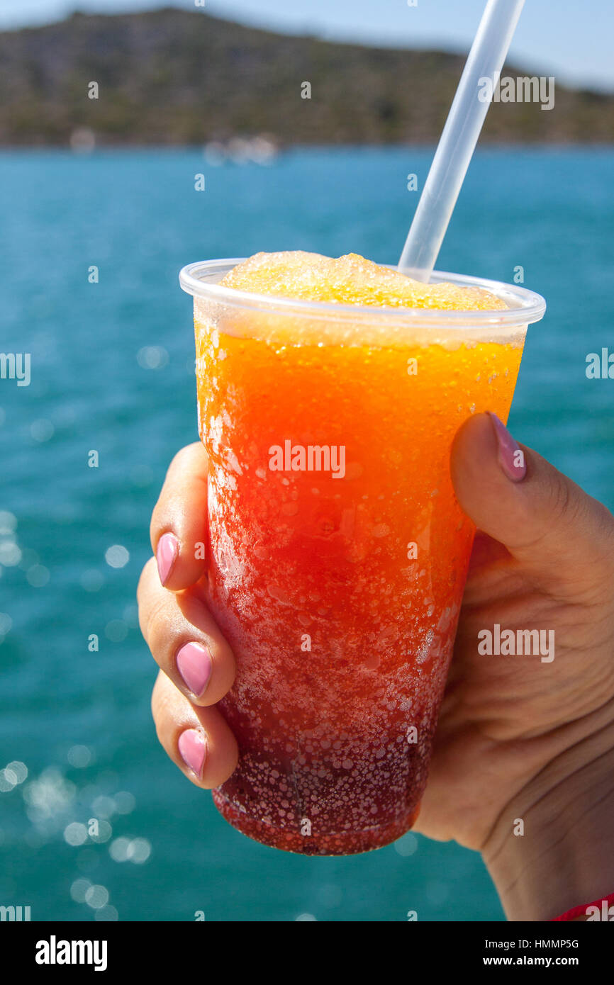 Frozen fruit drink Stock Photo - Alamy