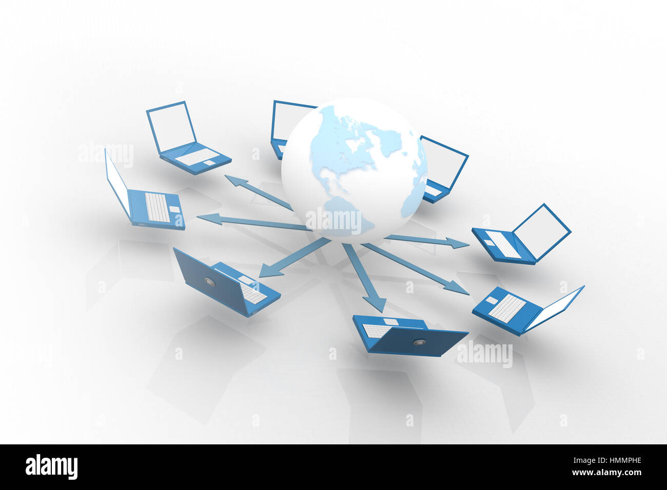 Laptop Connected To The World Wide Web Stock Photo - Alamy