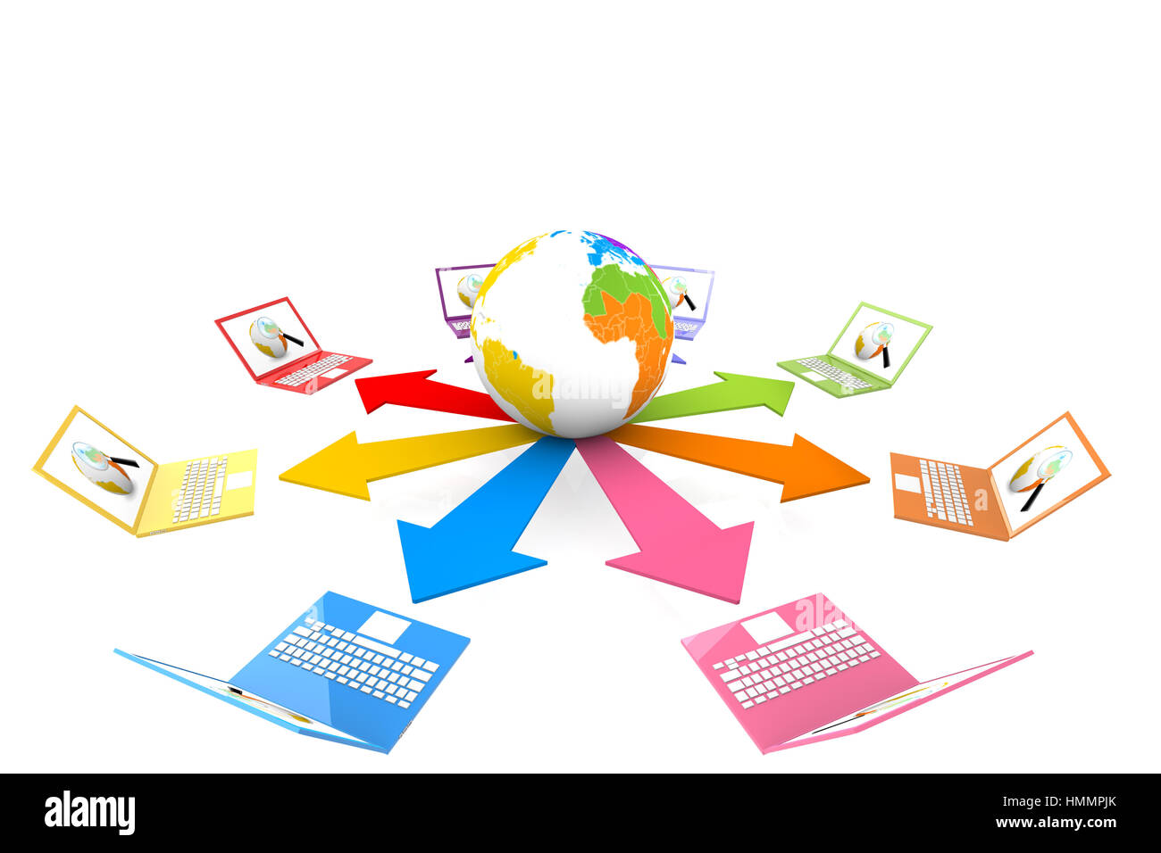 Laptop Connected To The World Wide Web Stock Photo - Alamy