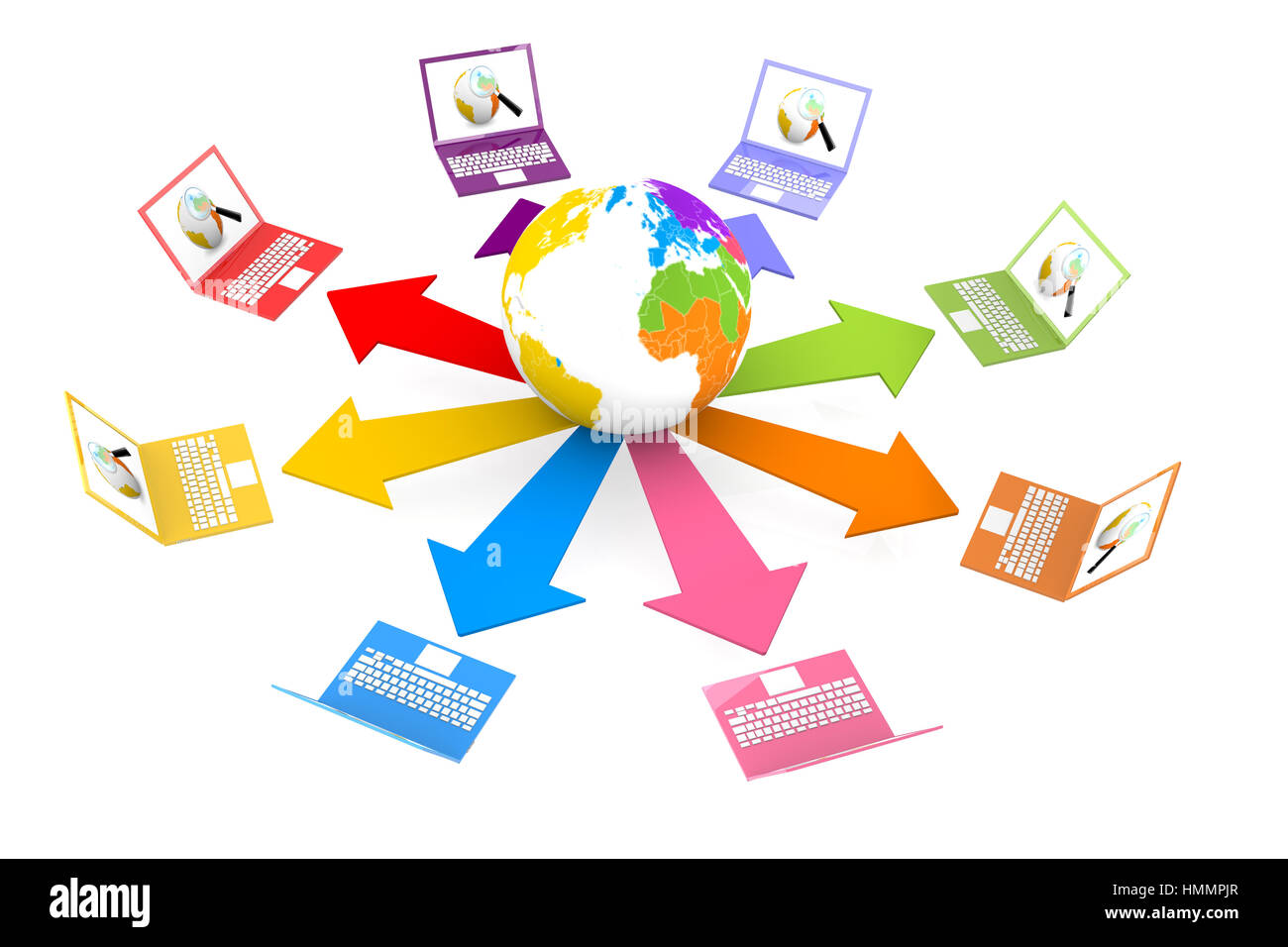 Laptop Connected To The World Wide Web Stock Photo - Alamy