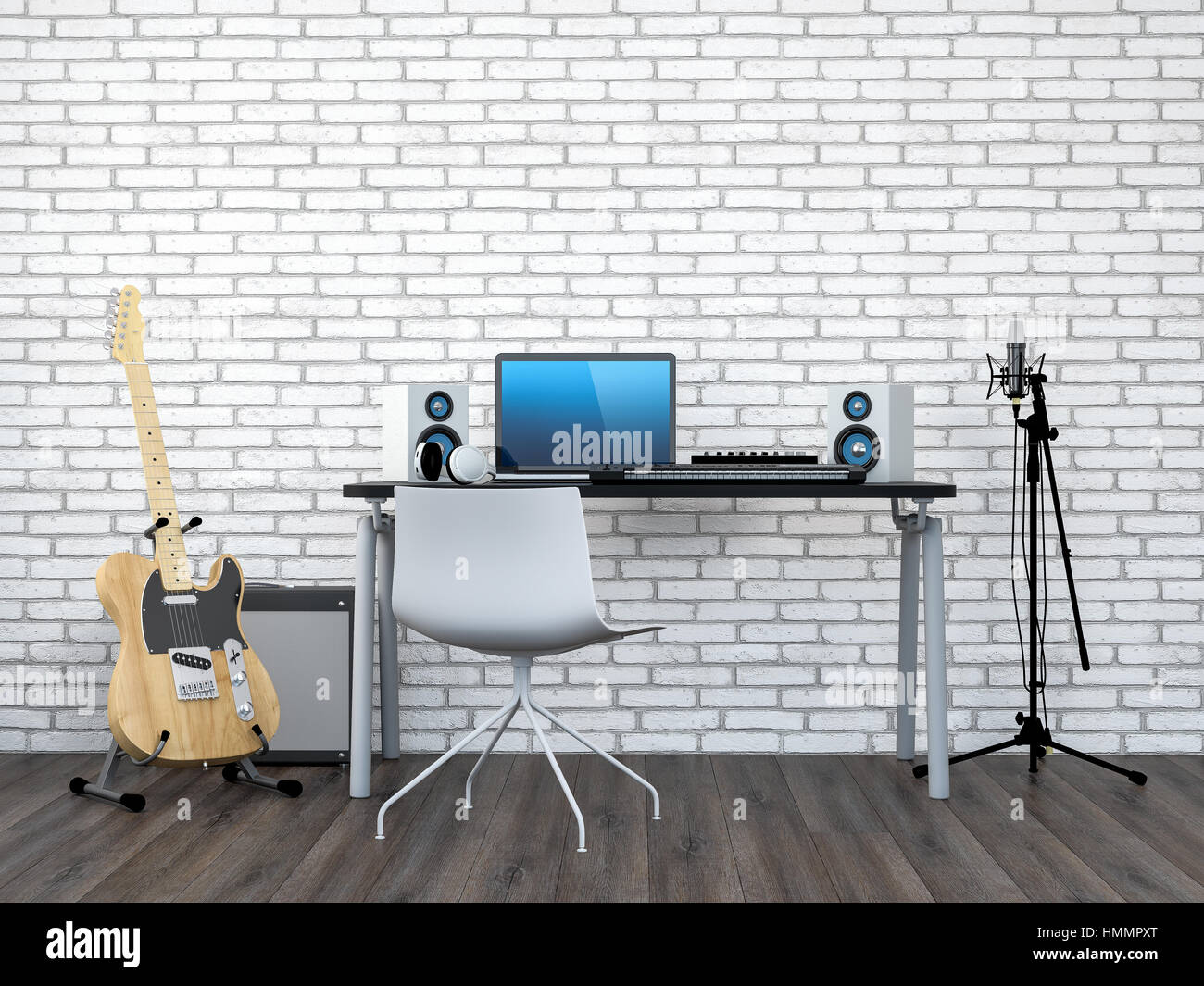 Home Recording Studio (3D Render Stock Photo - Alamy
