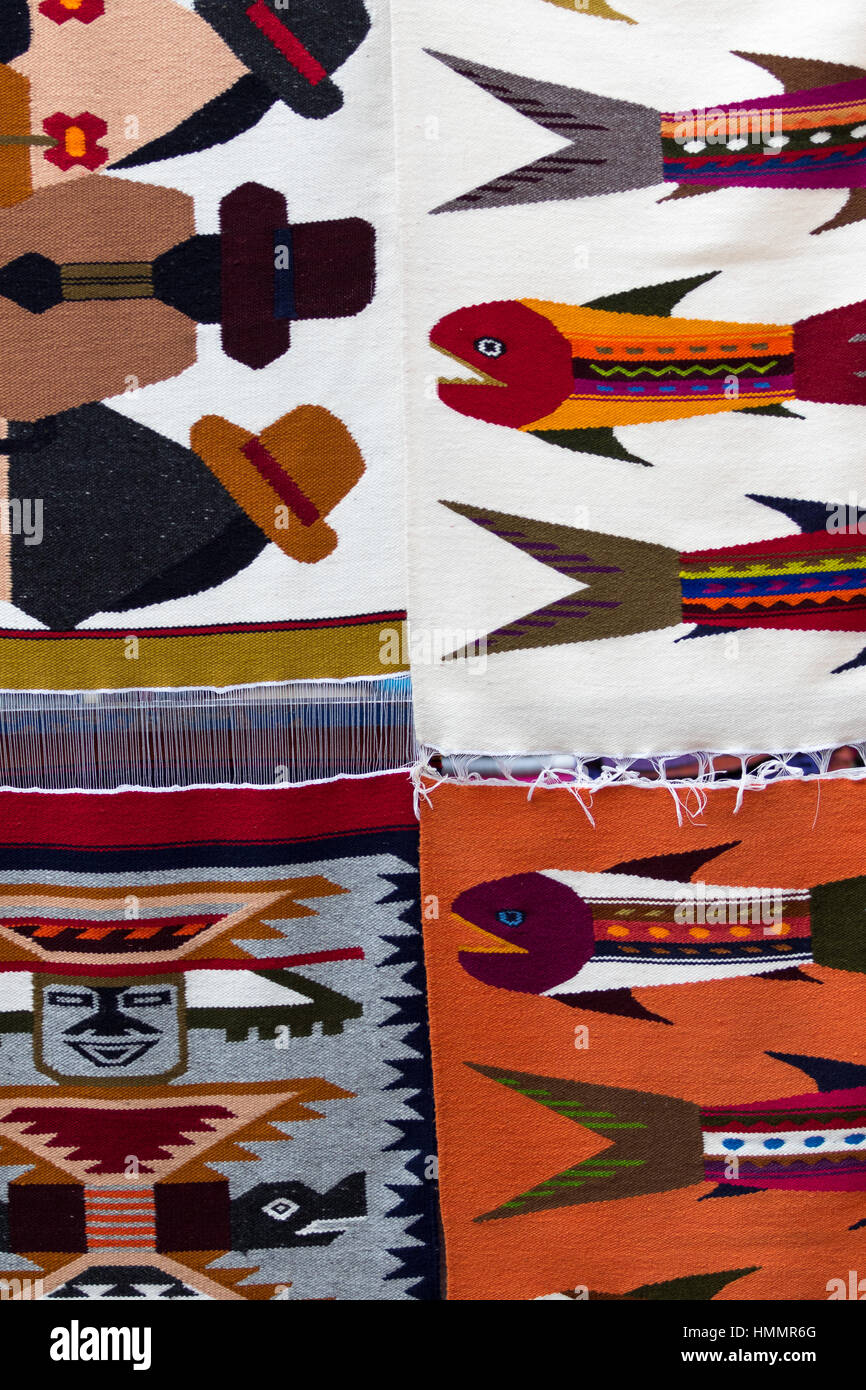 Colourful textile woven from wool Stock Photo - Alamy