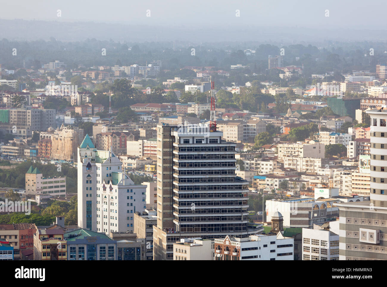 Nairobi, Kenya - February 7: Modern highrises in the business district ...