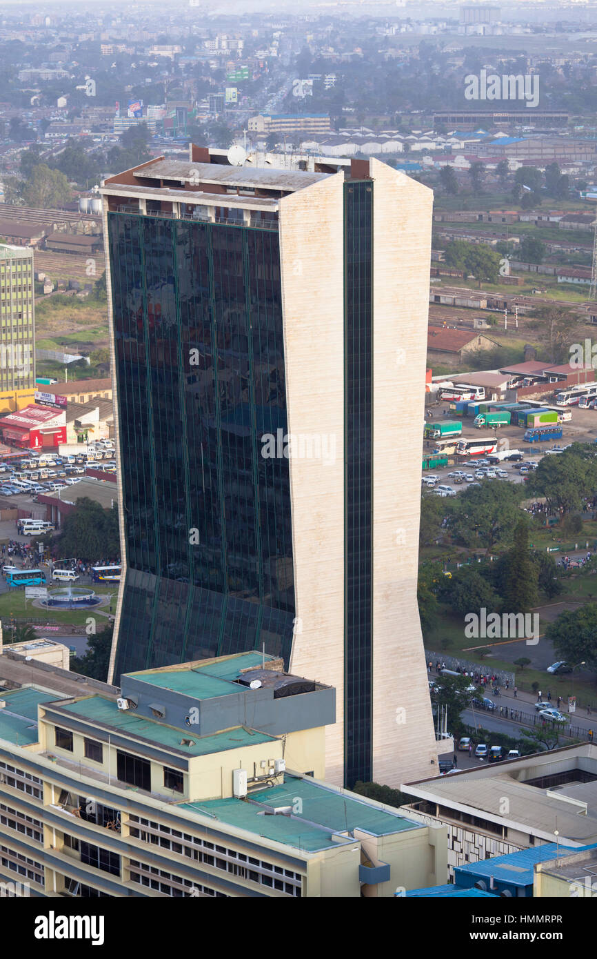 Nairobi, Kenya - February 7: Modern highrises in the business district ...