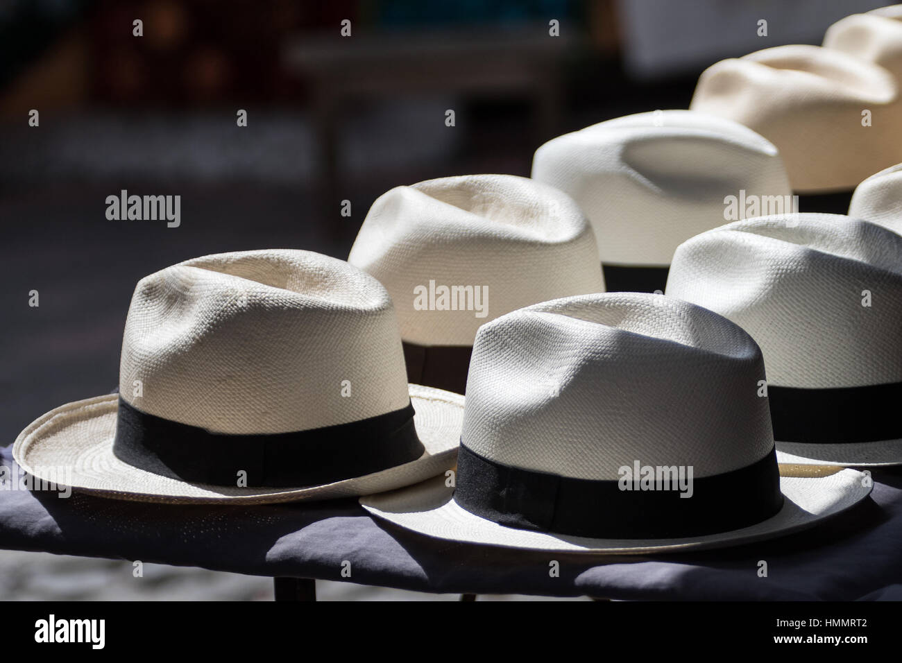 Traditional hats in otavalo market hi-res stock photography and images ...