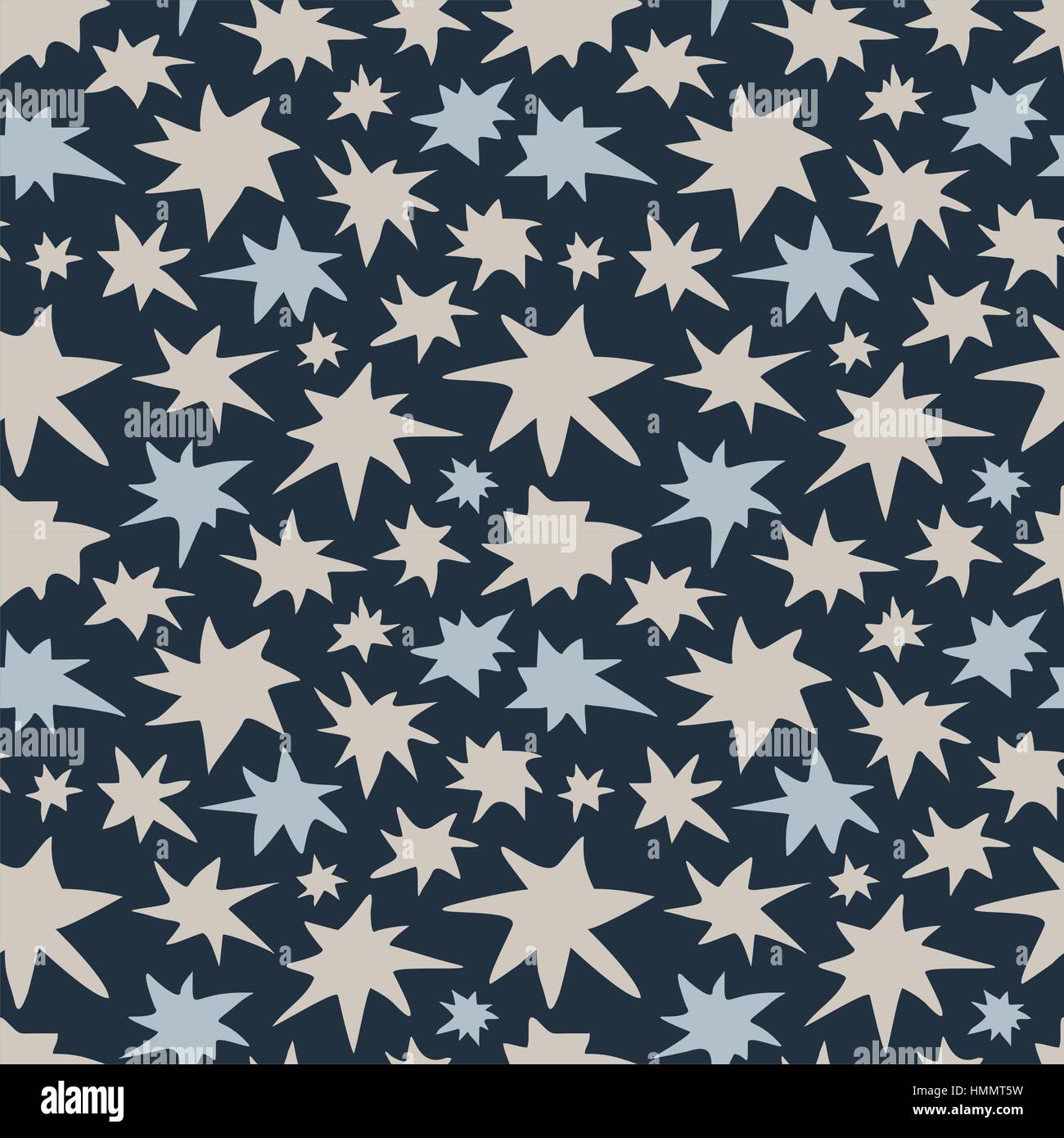 Abstract stars seamless pattern. Colorful stylized night sky stars ...