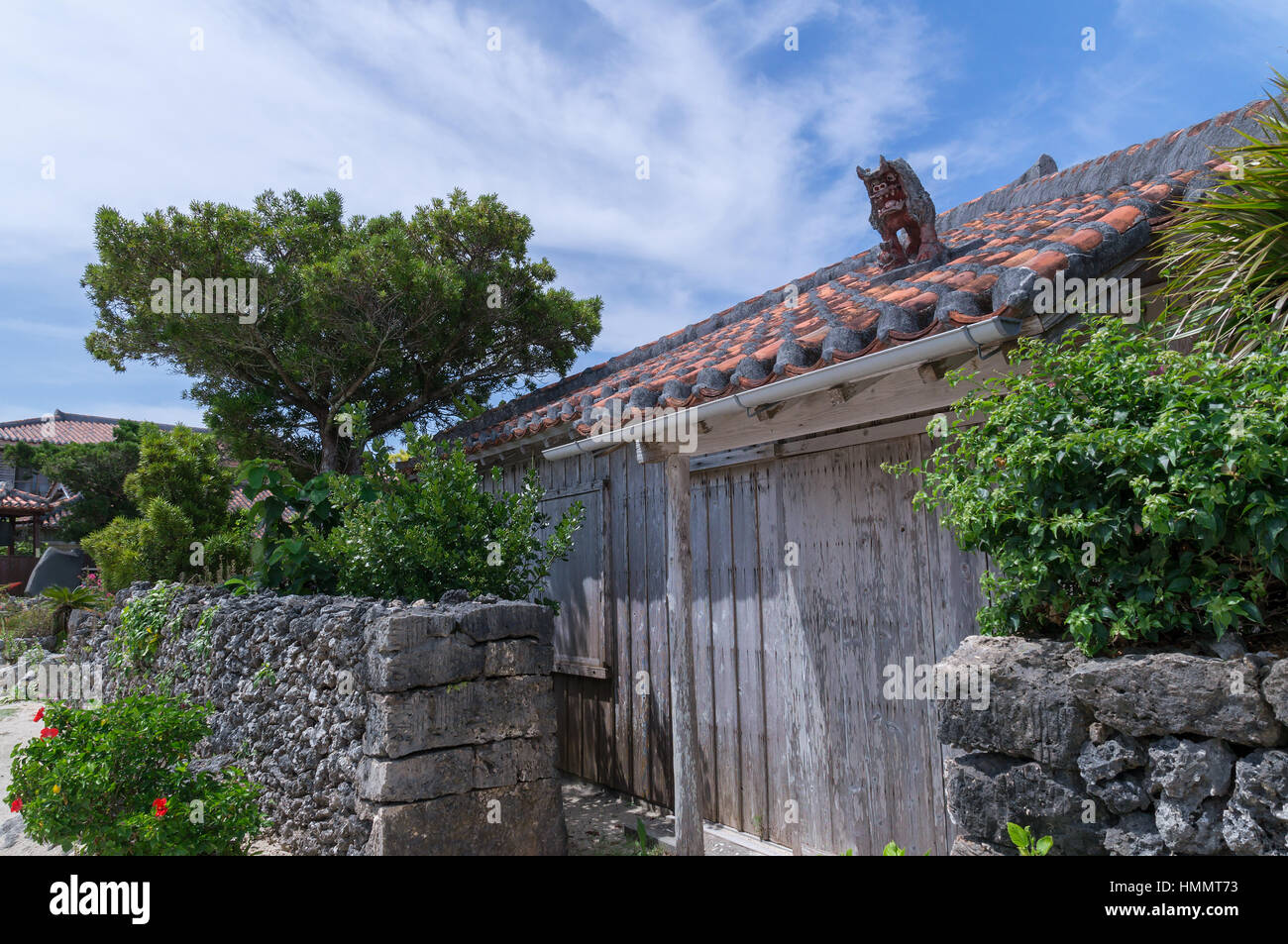 Okinawan style house in Taketomi Island Stock Photo - Alamy
