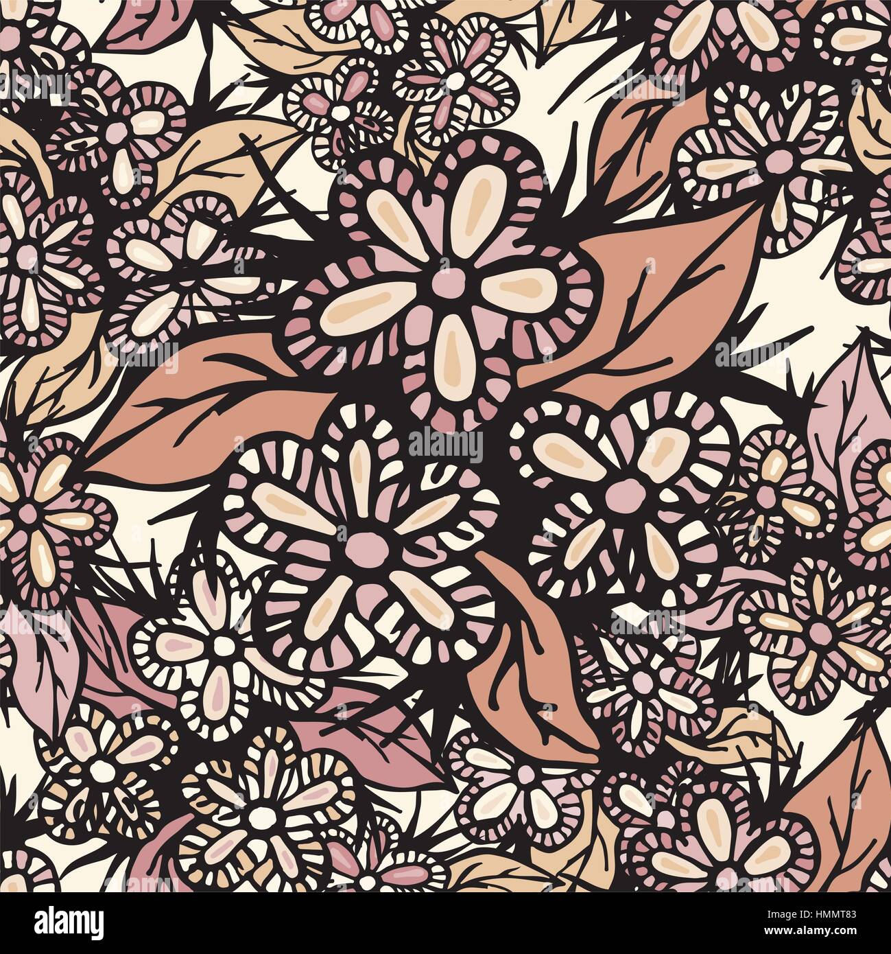 Boho Style Hand Drawn Seamless Pattern Stock Vector Image & Art - Alamy