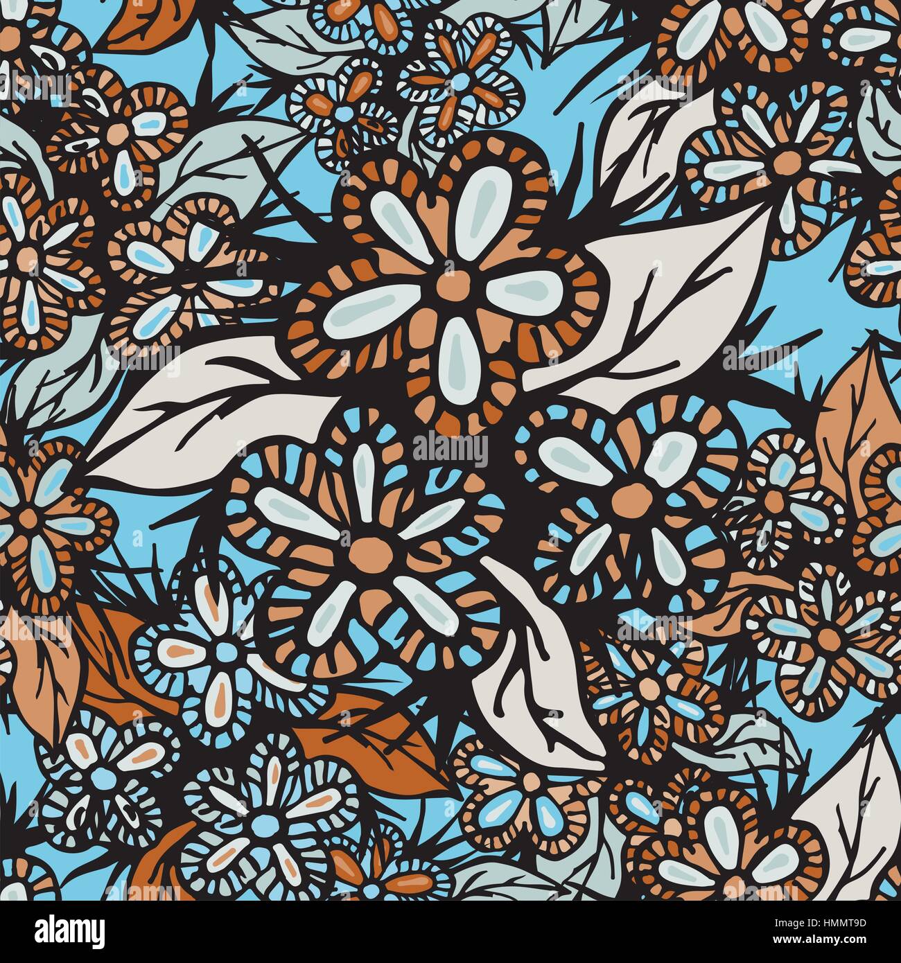 Boho Style Hand Drawn Seamless Pattern Stock Vector Image & Art - Alamy