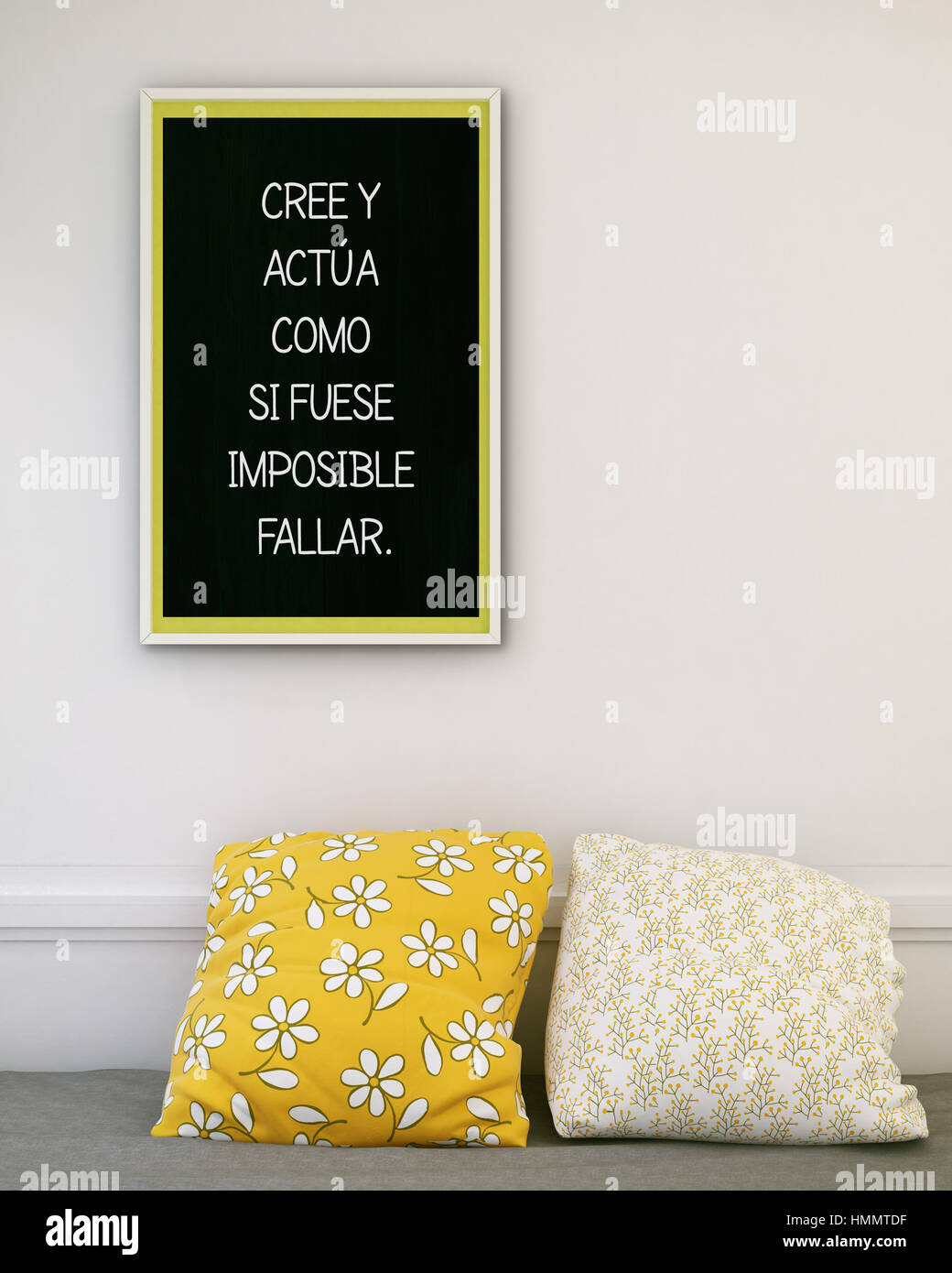 Inspirational motivating quote on picture frame Stock Photo - Alamy