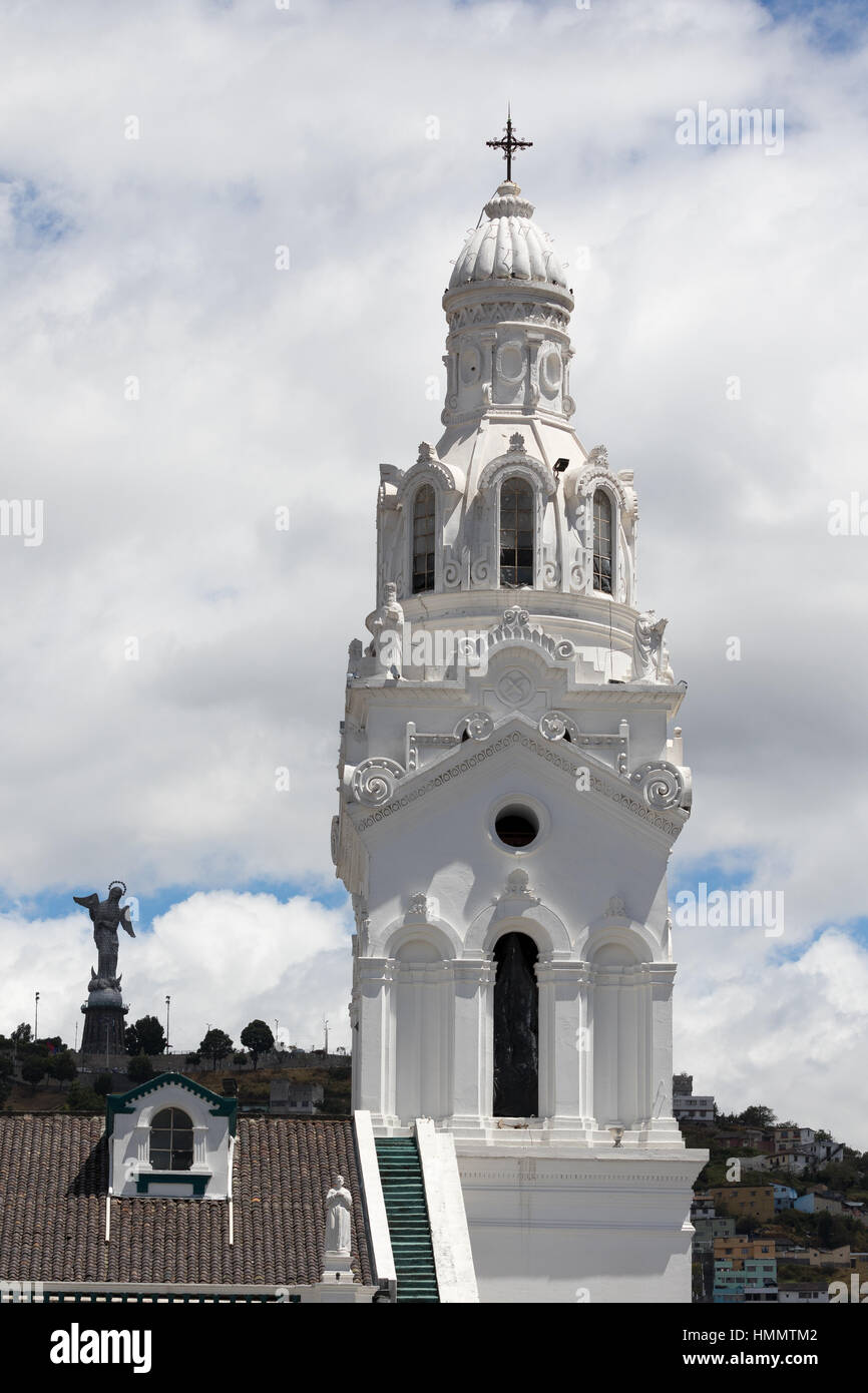 church tower in Quito Ecuador historic downtown Stock Photo - Alamy