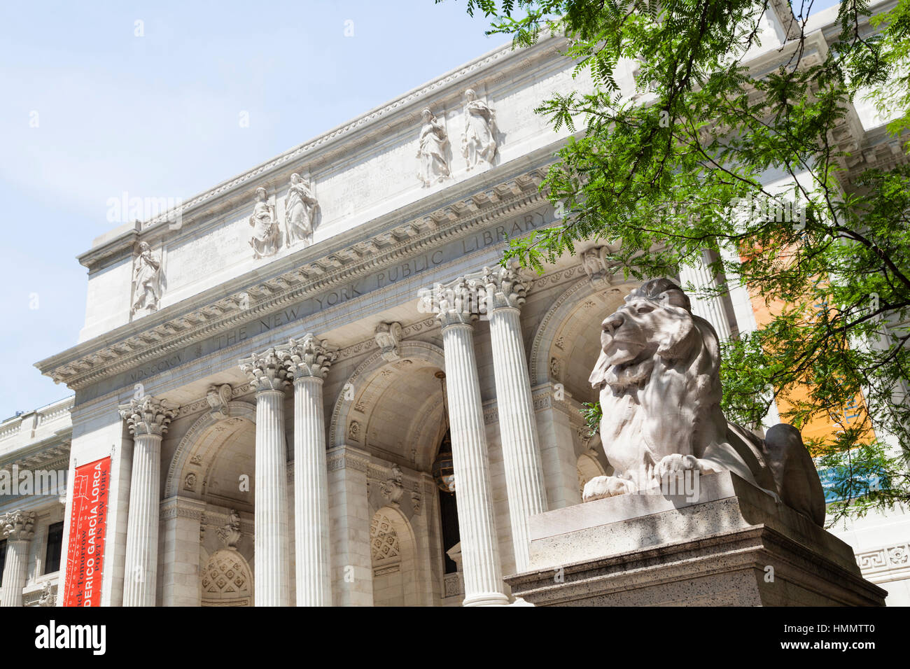 New york city library lion hi-res stock photography and images - Alamy