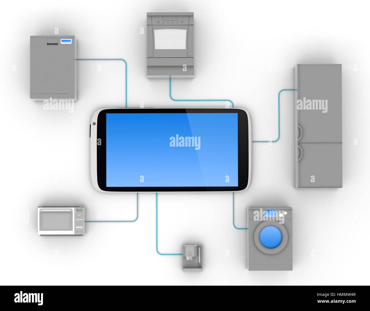 Internet of Things Concept - Home Appliances Connected To Smartphone ...