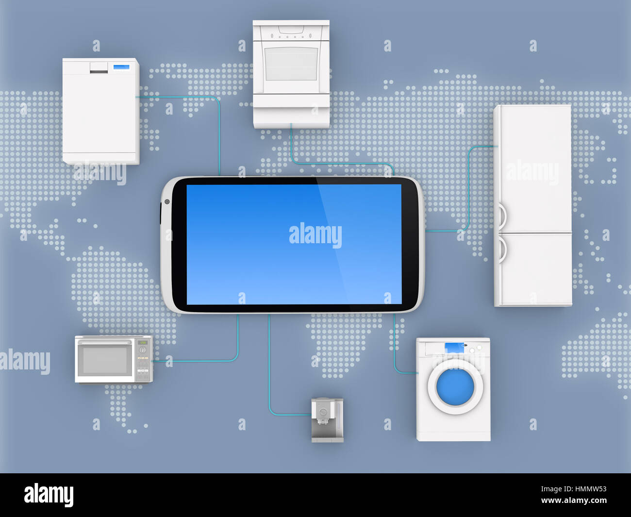 Internet of Things Concept - Home Appliances Connected To Smartphone ...