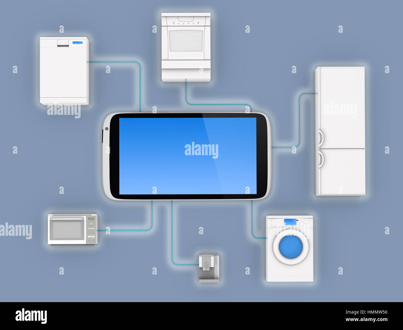 Internet of Things Concept - Home Appliances Connected To Smartphone ...