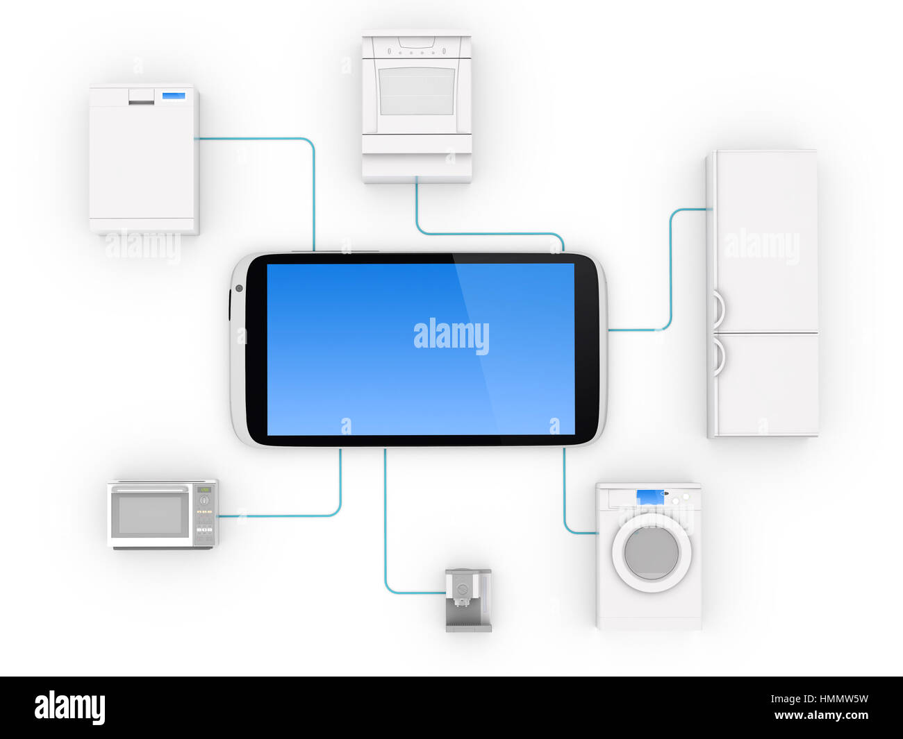 Internet of Things Concept - Home Appliances Connected To Smartphone ...