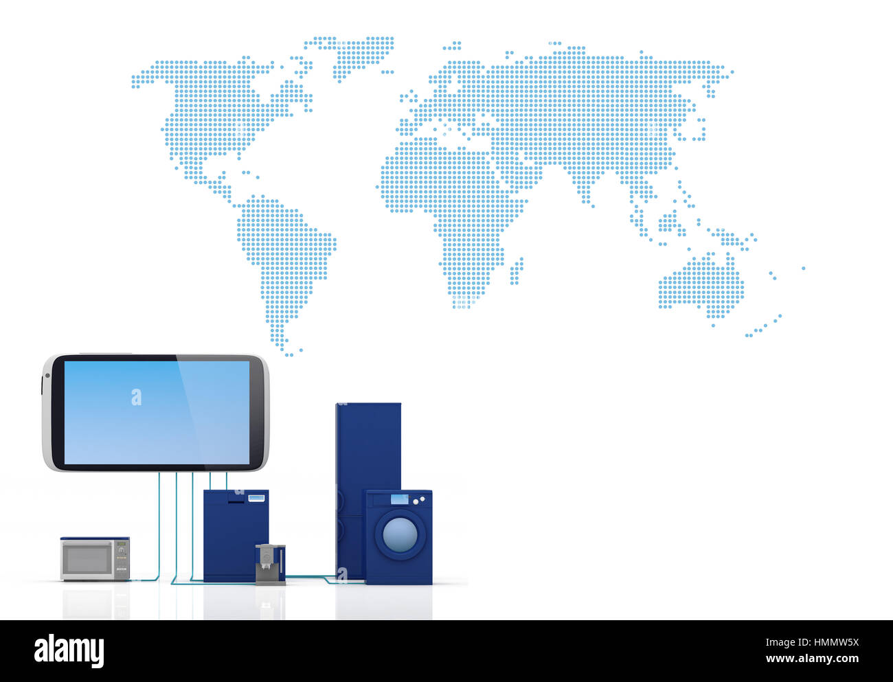Internet of Things Concept - Home Appliances Connected To Smartphone ...