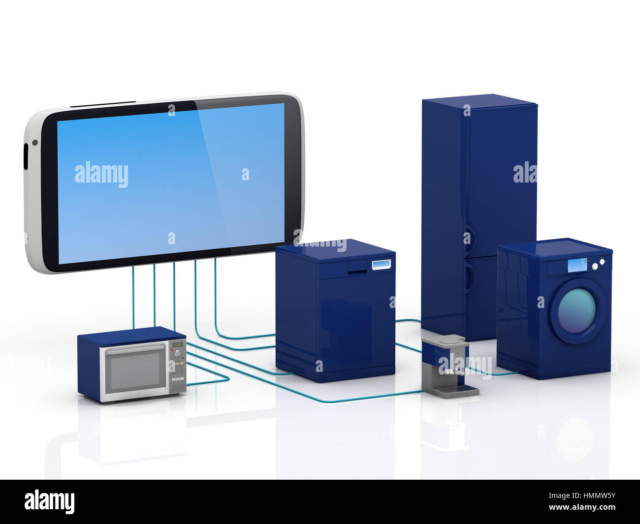 Internet of Things Concept - Home Appliances Connected To Smartphone ...