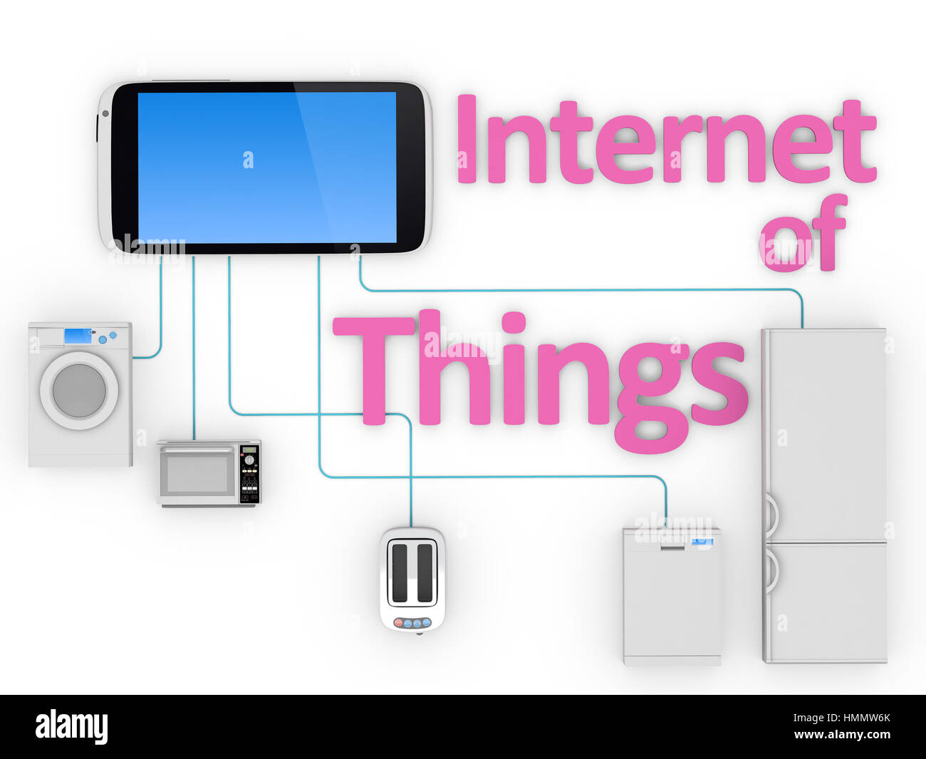 Internet of Things Concept - Home Appliances Connected To Smartphone ...