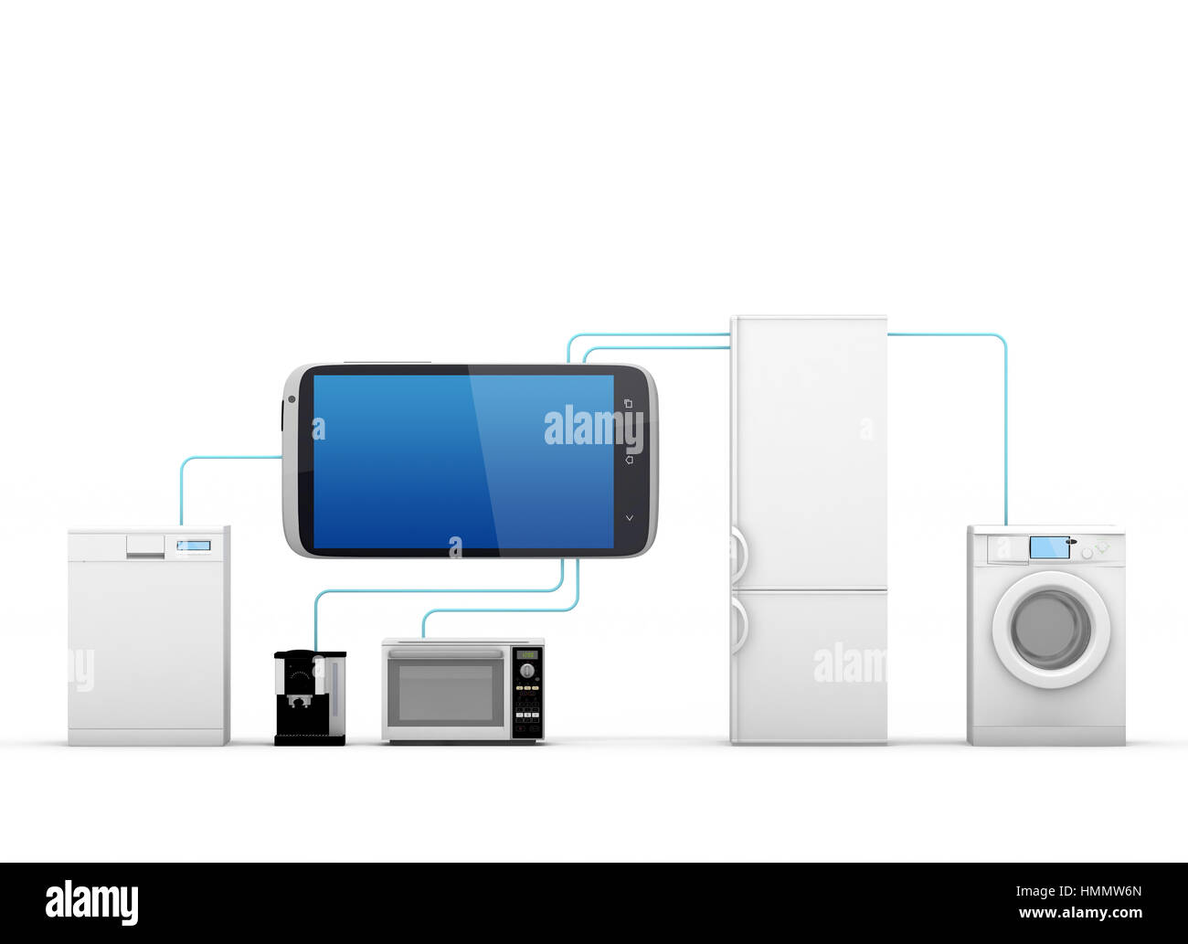 Internet of Things Concept - Home Appliances Connected To Smartphone ...