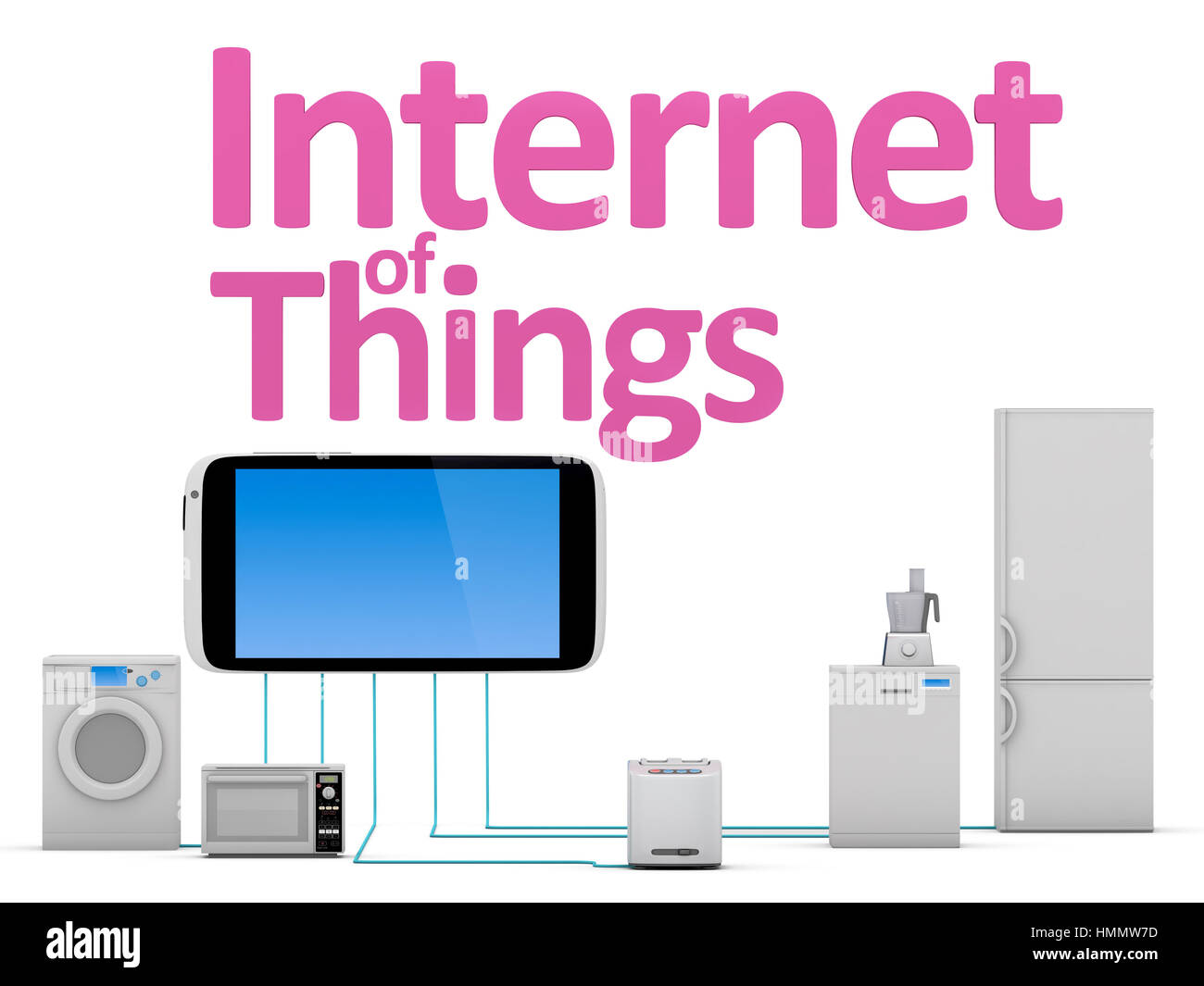 Internet of Things Concept - Home Appliances Connected To Smartphone ...