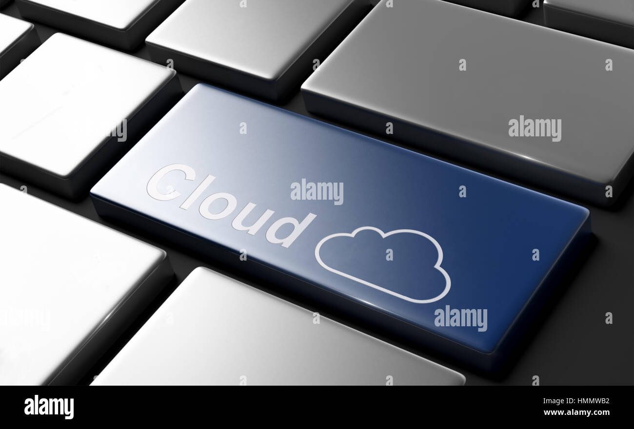 Cloud computing concept on computer keyboard. 3D Render Stock Photo - Alamy