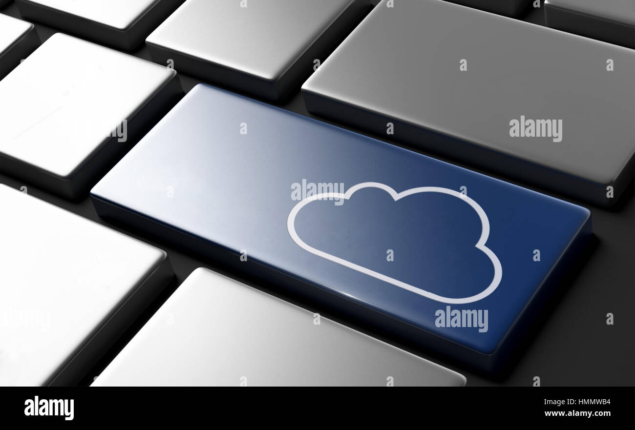 Cloud computing concept on computer keyboard. 3D Render Stock Photo - Alamy