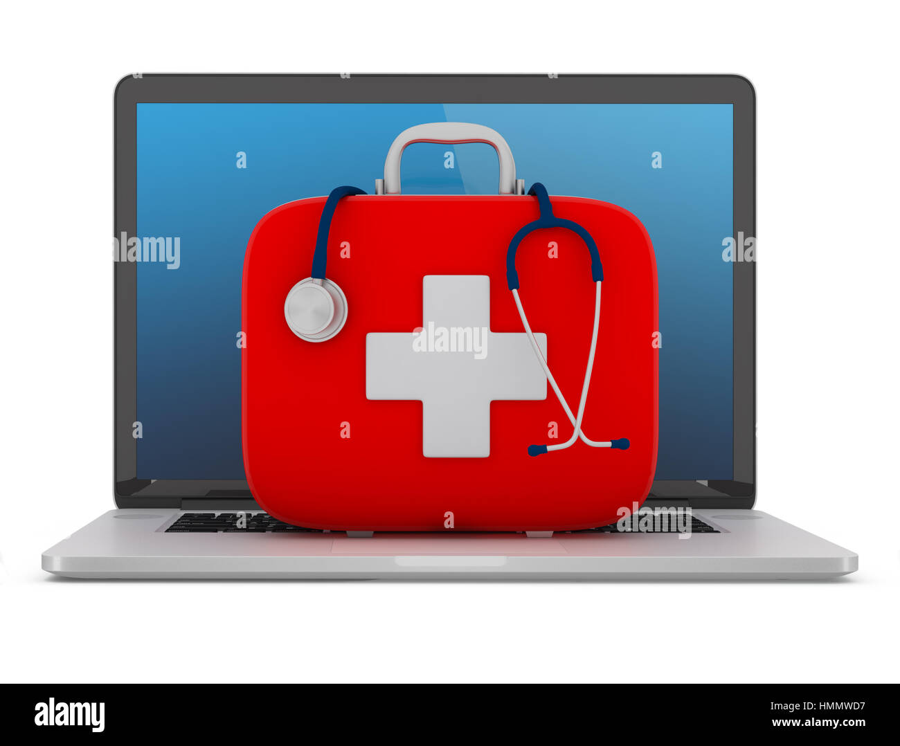 Computer assistance service concept - 3D Render Stock Photo - Alamy