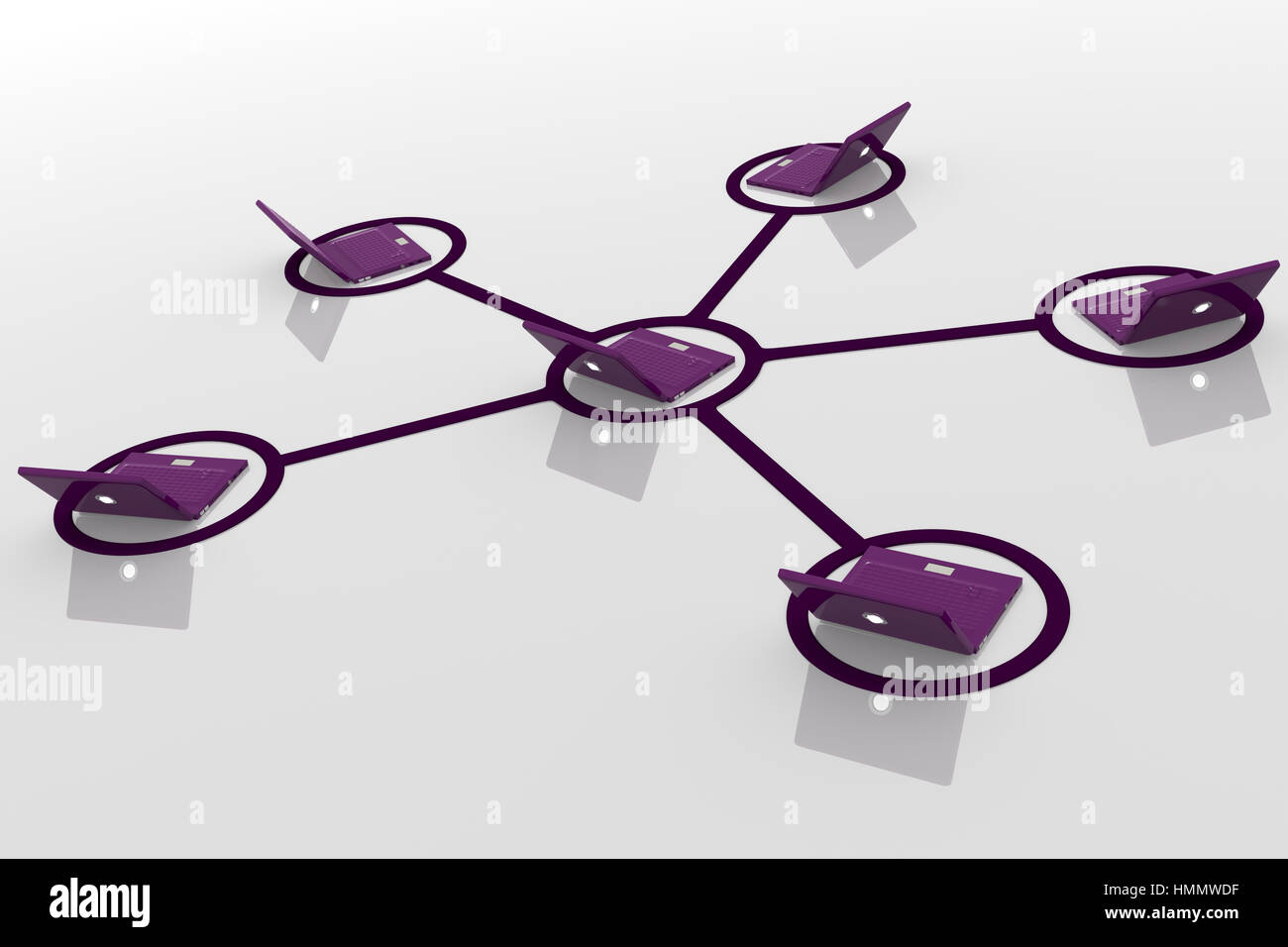 3D image of laptop network Stock Photo - Alamy