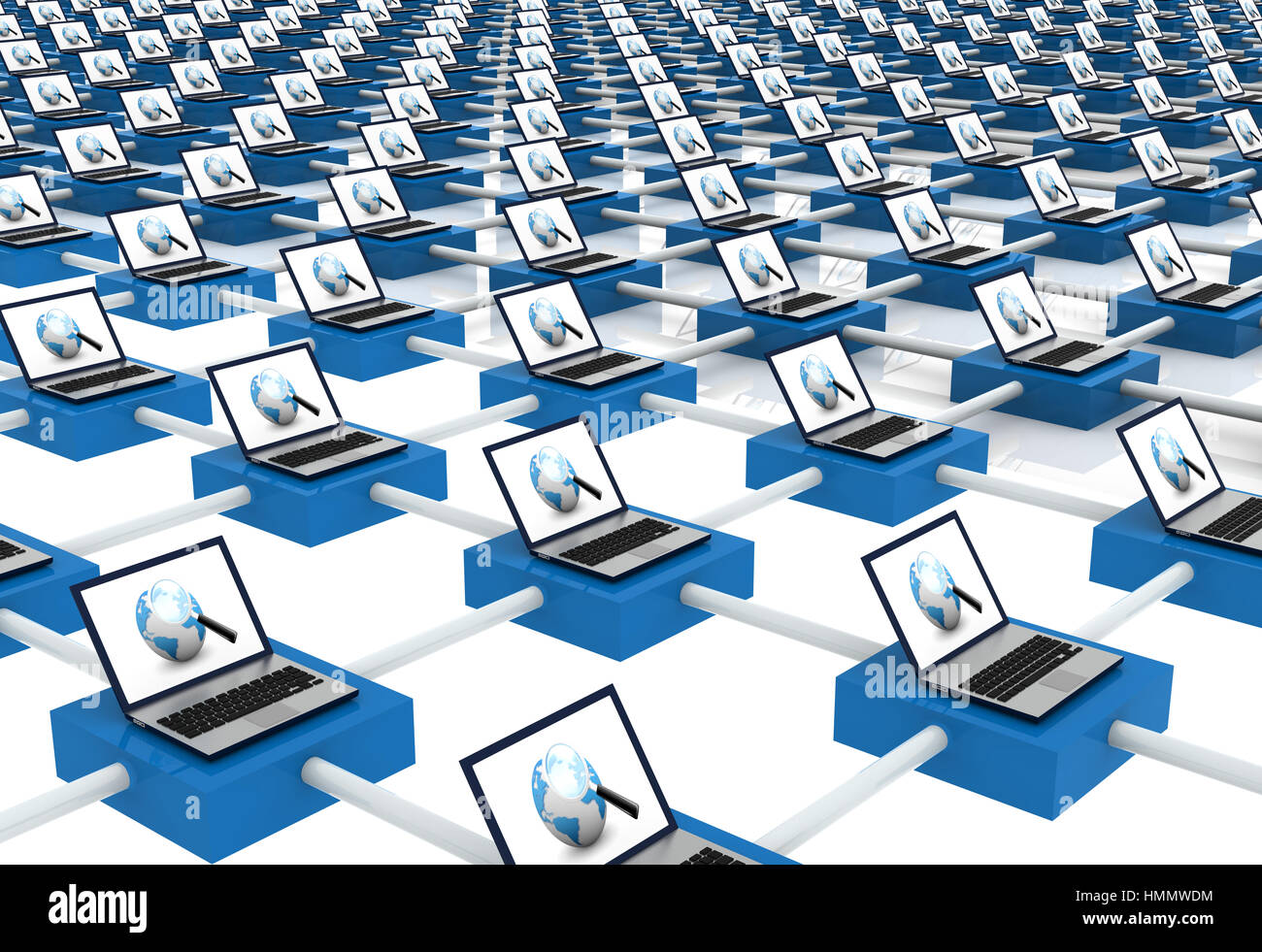 3D image of laptop network Stock Photo - Alamy