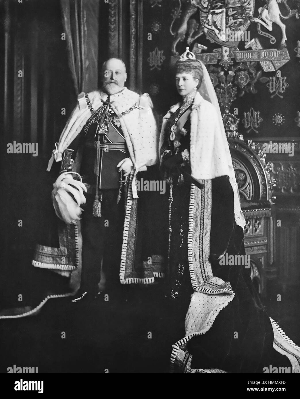 EDWARD VII (1841-1910) with his wife Alexandra of Denmark at State ...