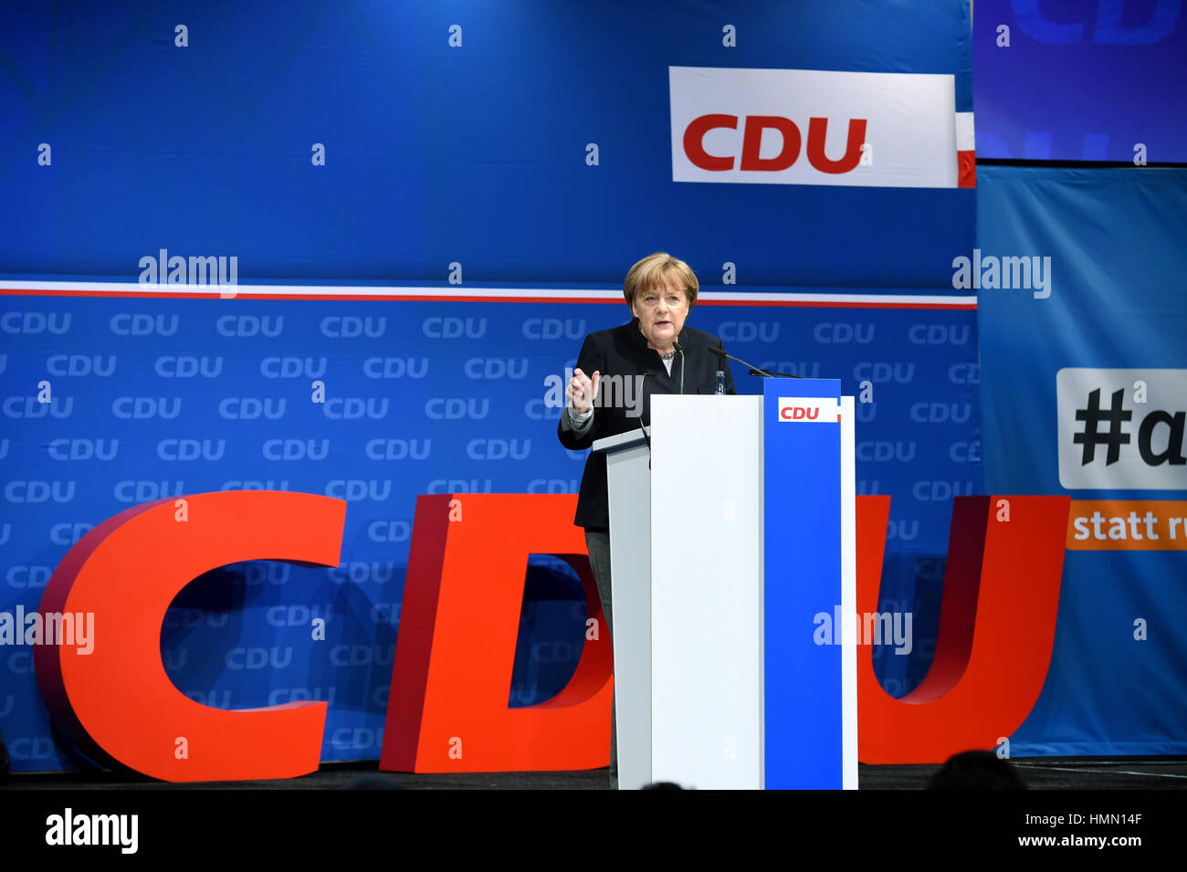 Neumuenster, Germany. 04th Feb, 2017. The German chancellor Angela ...