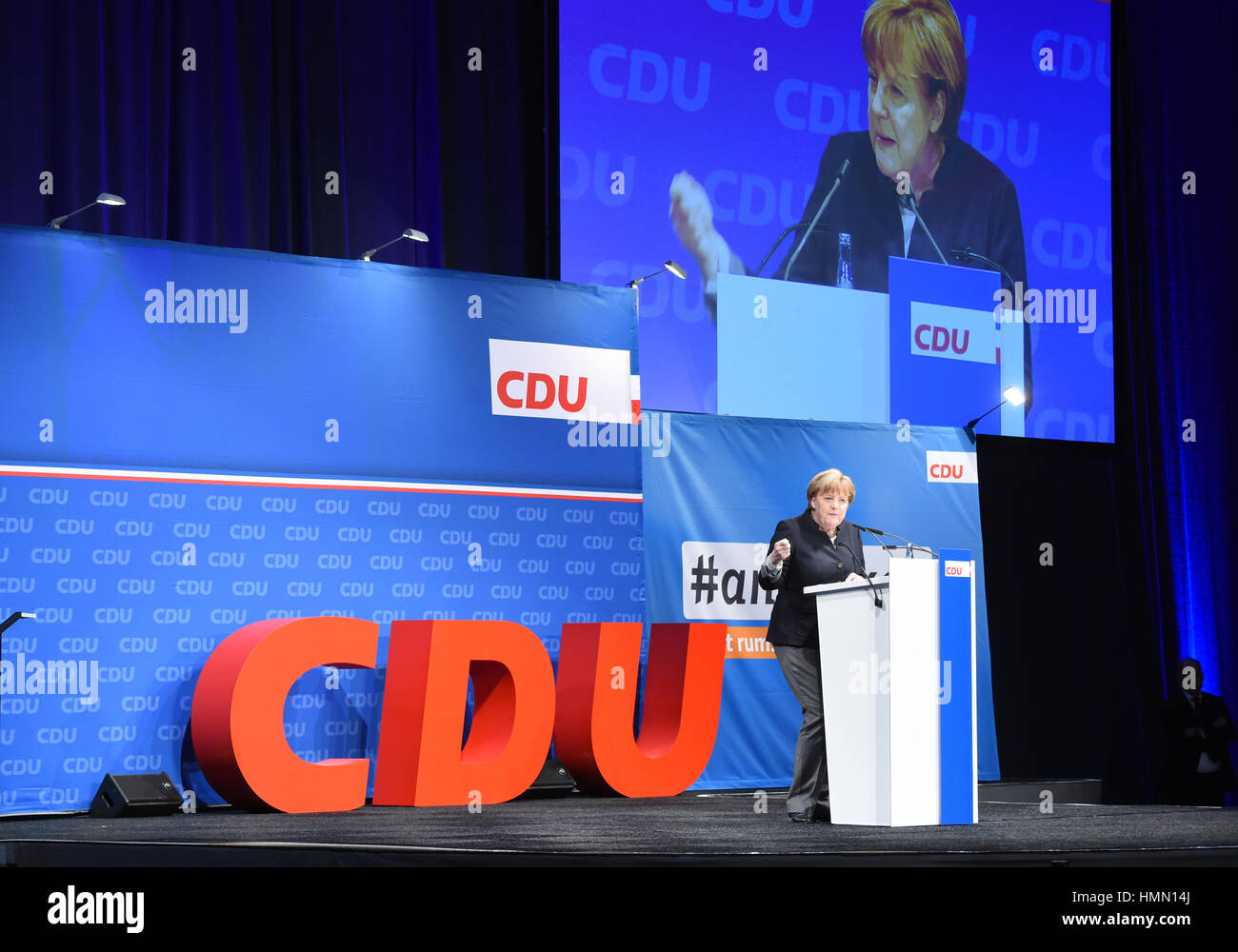 Neumuenster, Germany. 04th Feb, 2017. The German chancellor Angela ...