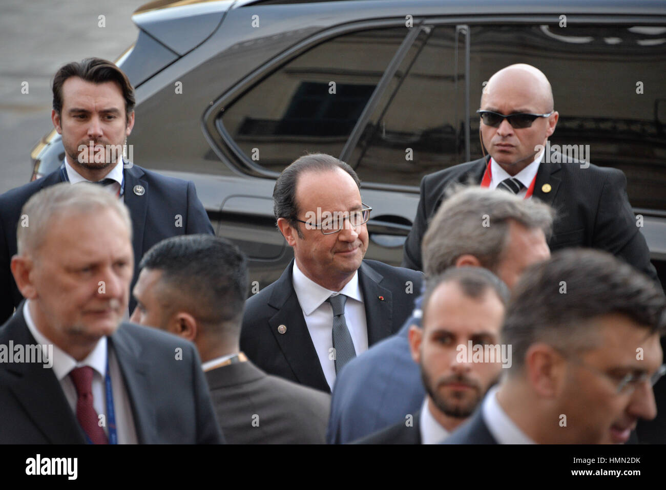 Valletta, Malta. 3rd February, 2017. French President François Hollande ...