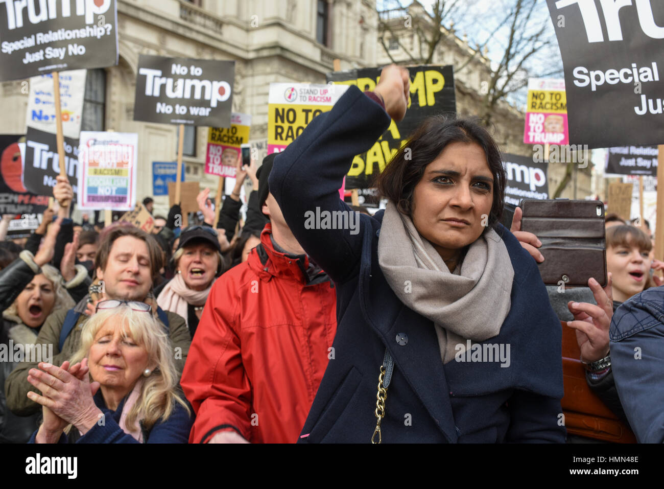 London, UK. 4th Feb, 2017. Thousands of protesters opposed to Trump's ...