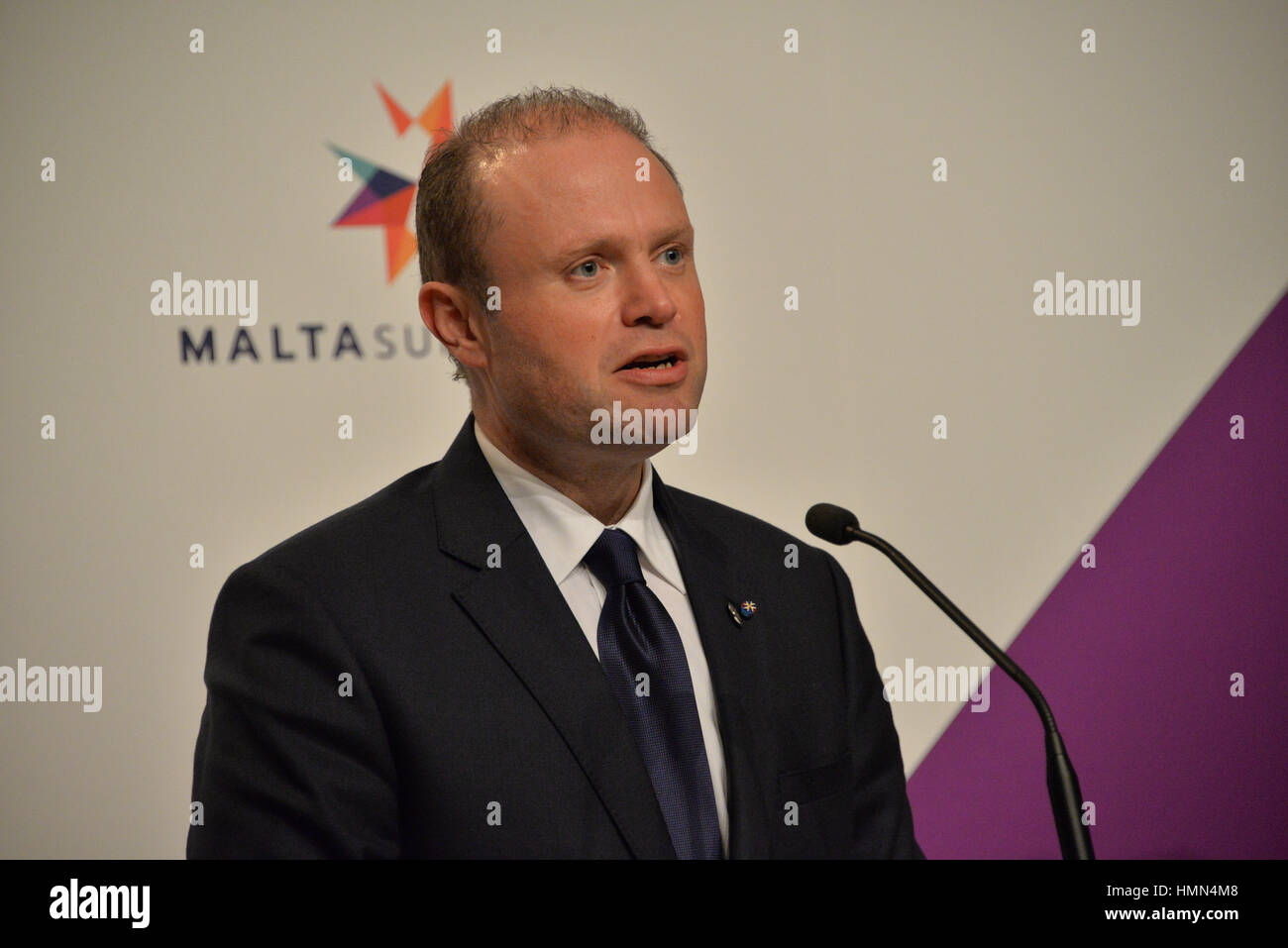 Valletta, Malta. 3rd February, 2017. Maltese Prime Minister Joseph ...
