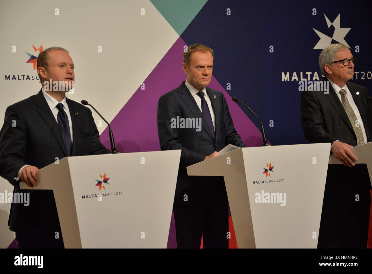 Valletta, Malta. 3rd February, 2017. Prime Minister of Malta Joseph ...
