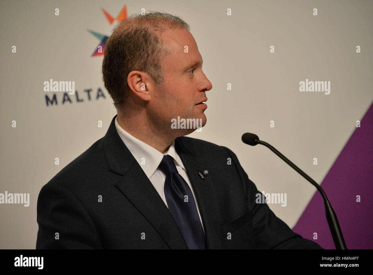 Valletta, Malta. 3rd February, 2017. Prime Minister of Malta Joseph ...