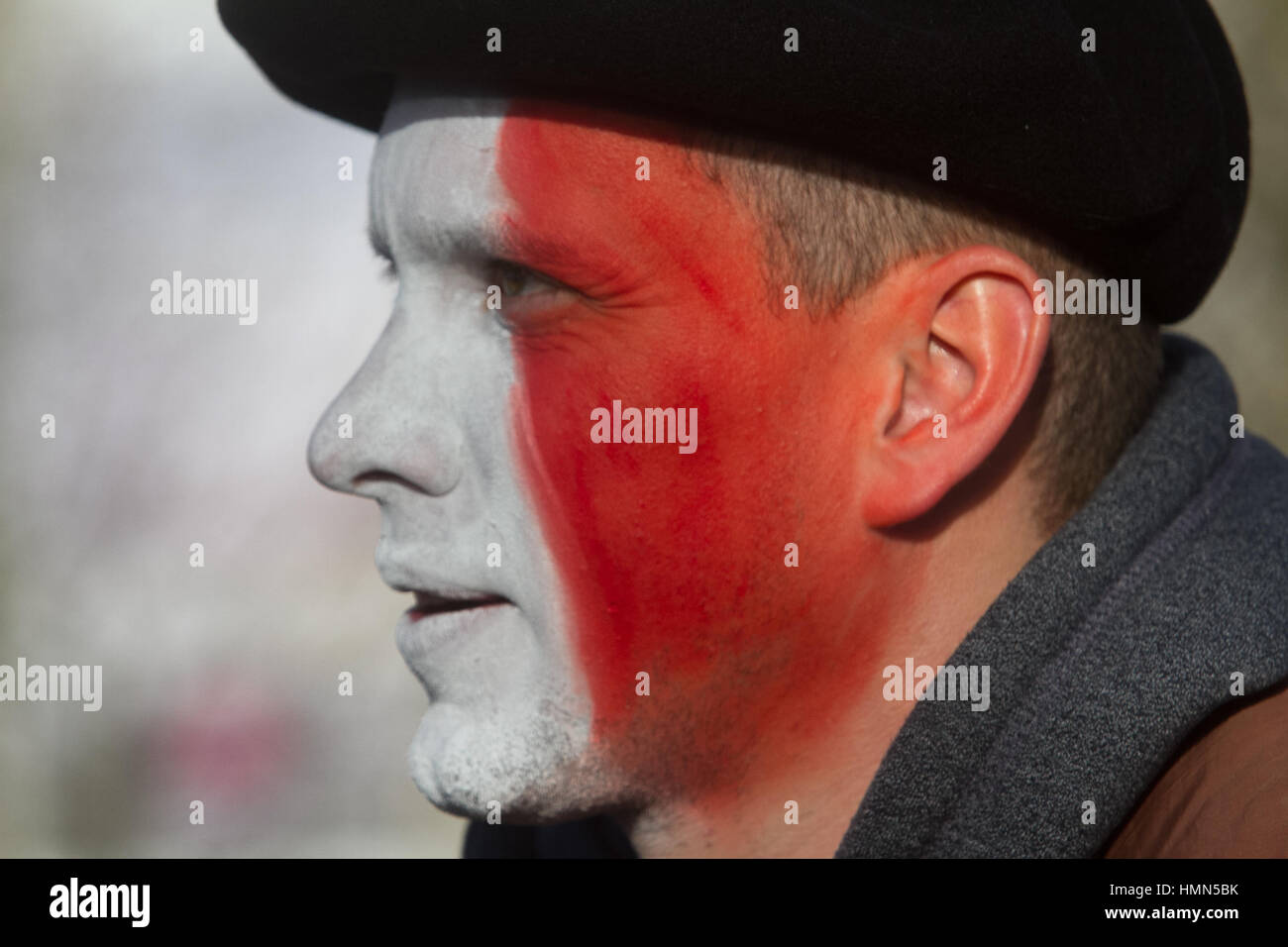 Rugby union supporters face paint hi-res stock photography and images ...