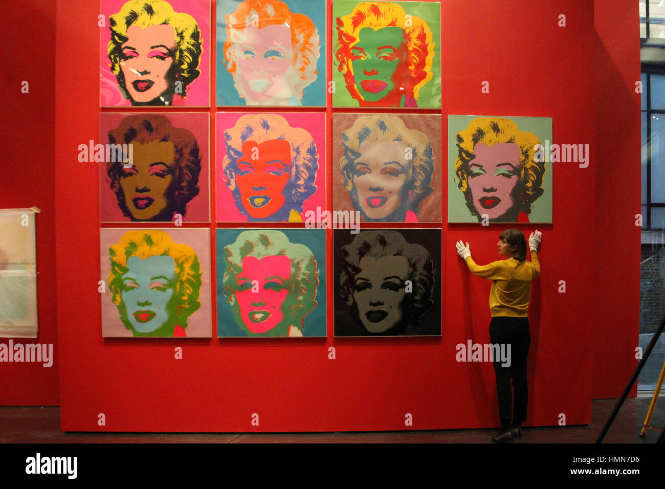 London, UK. 10th Feb, 2017. Project curator Catherine Daunt checks 10 ...