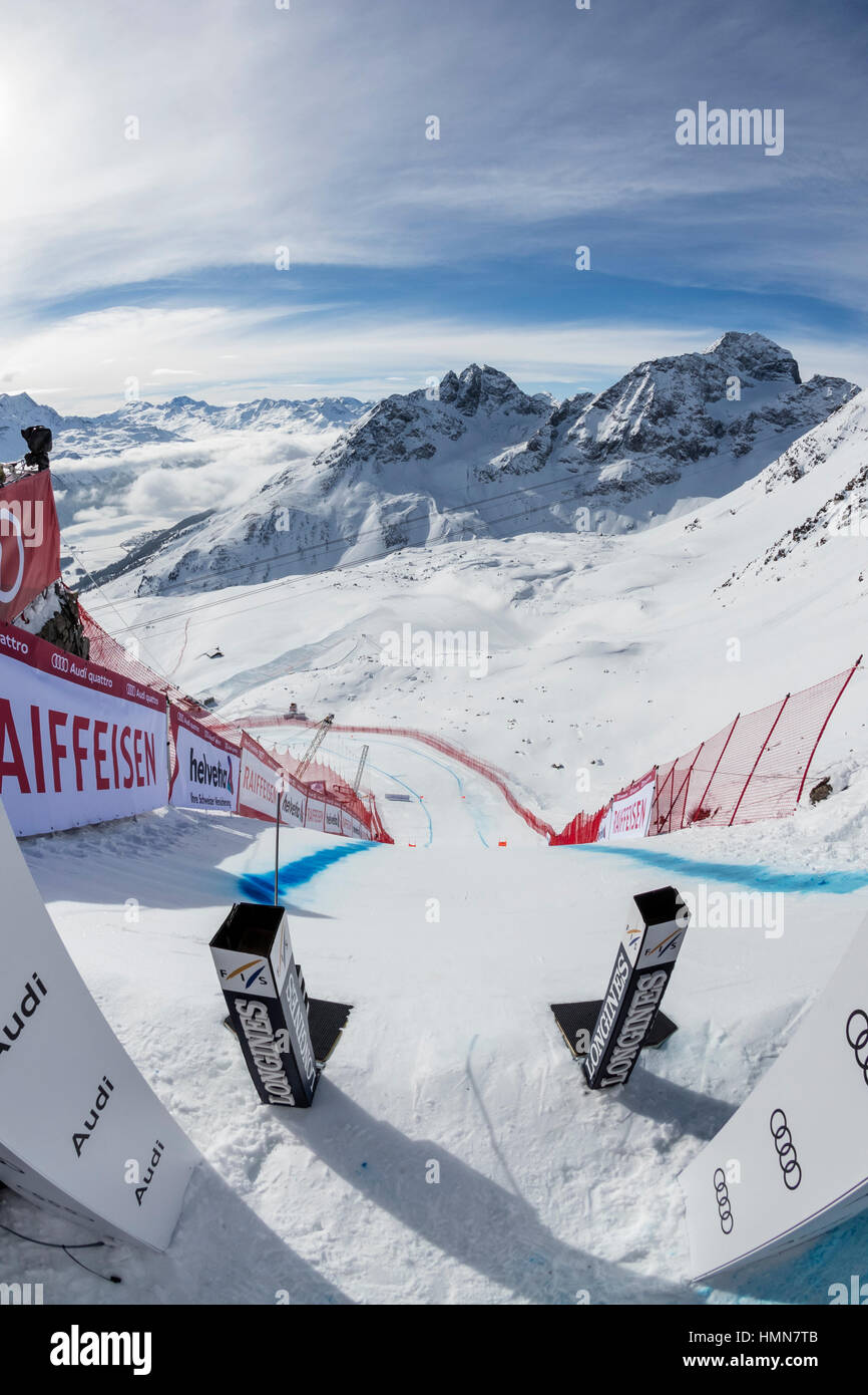 St. Moritz, Switzerland. 9th Feb, 2017. View of the slope during the ...
