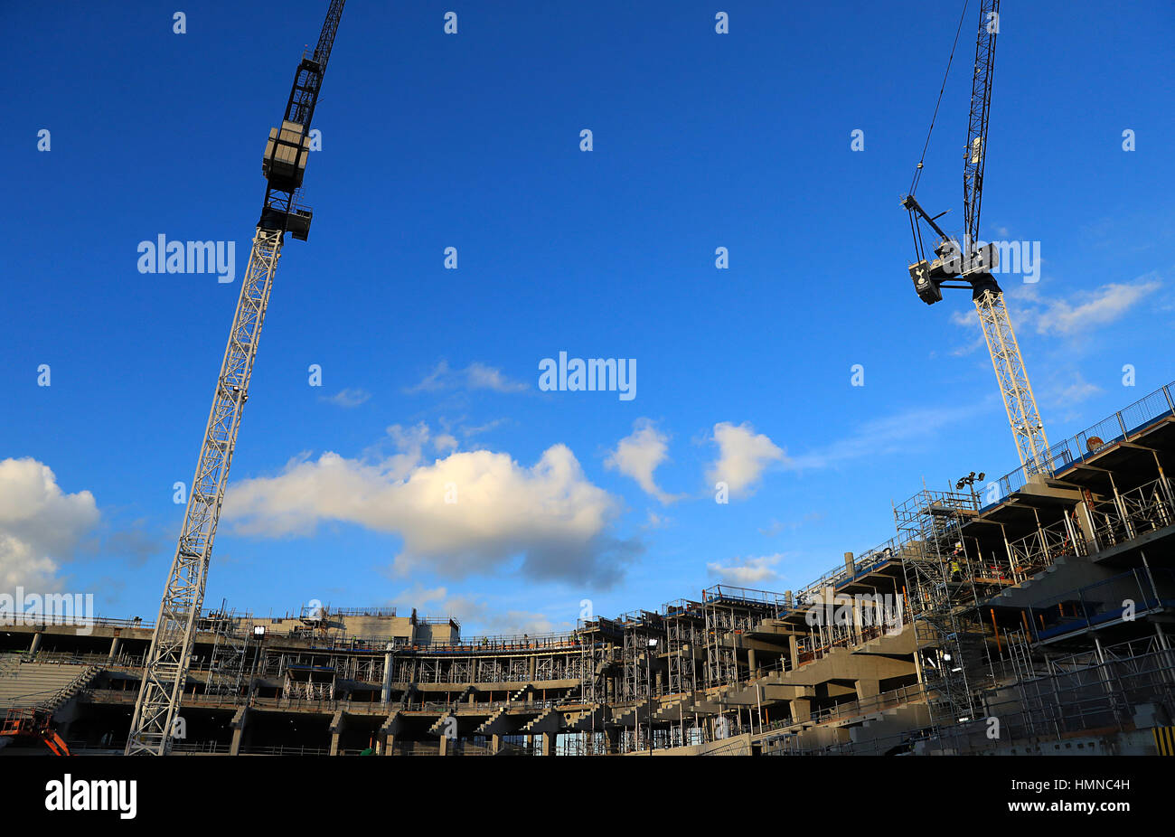Building works at the stadium prior to the Premier League match at ...