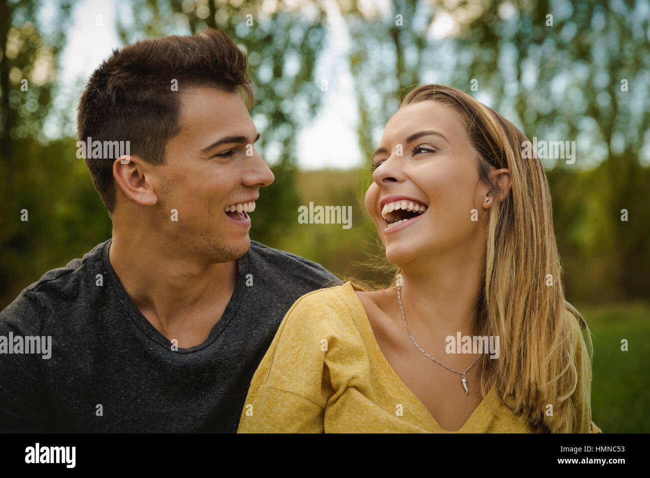 Romantic laughing relationship hi-res stock photography and images - Alamy