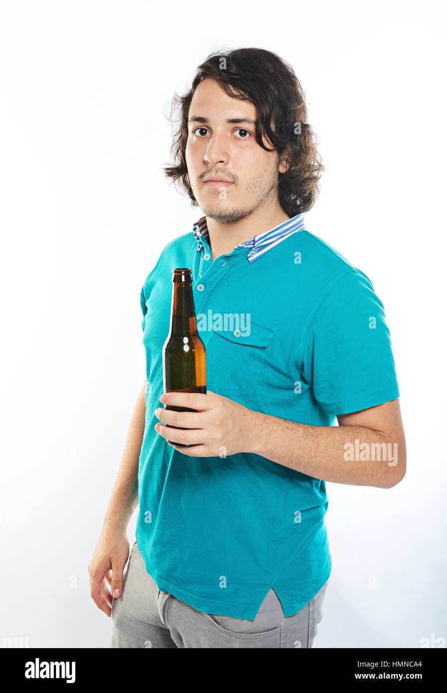 Portrait attractive man holding beer hi-res stock photography and ...