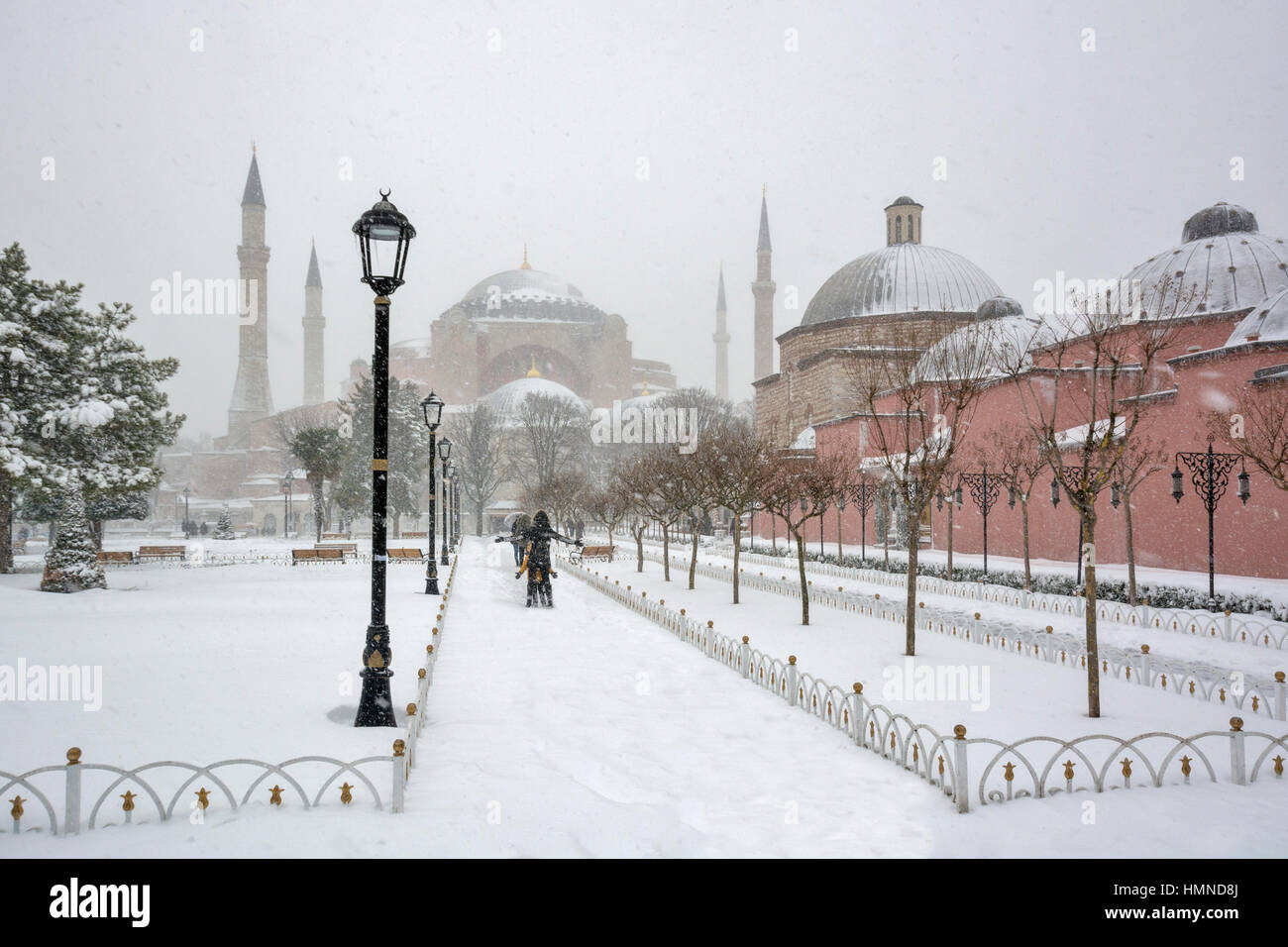 The Sultanahmet Square under snow,Istanbul,Turkey Stock Photo - Alamy
