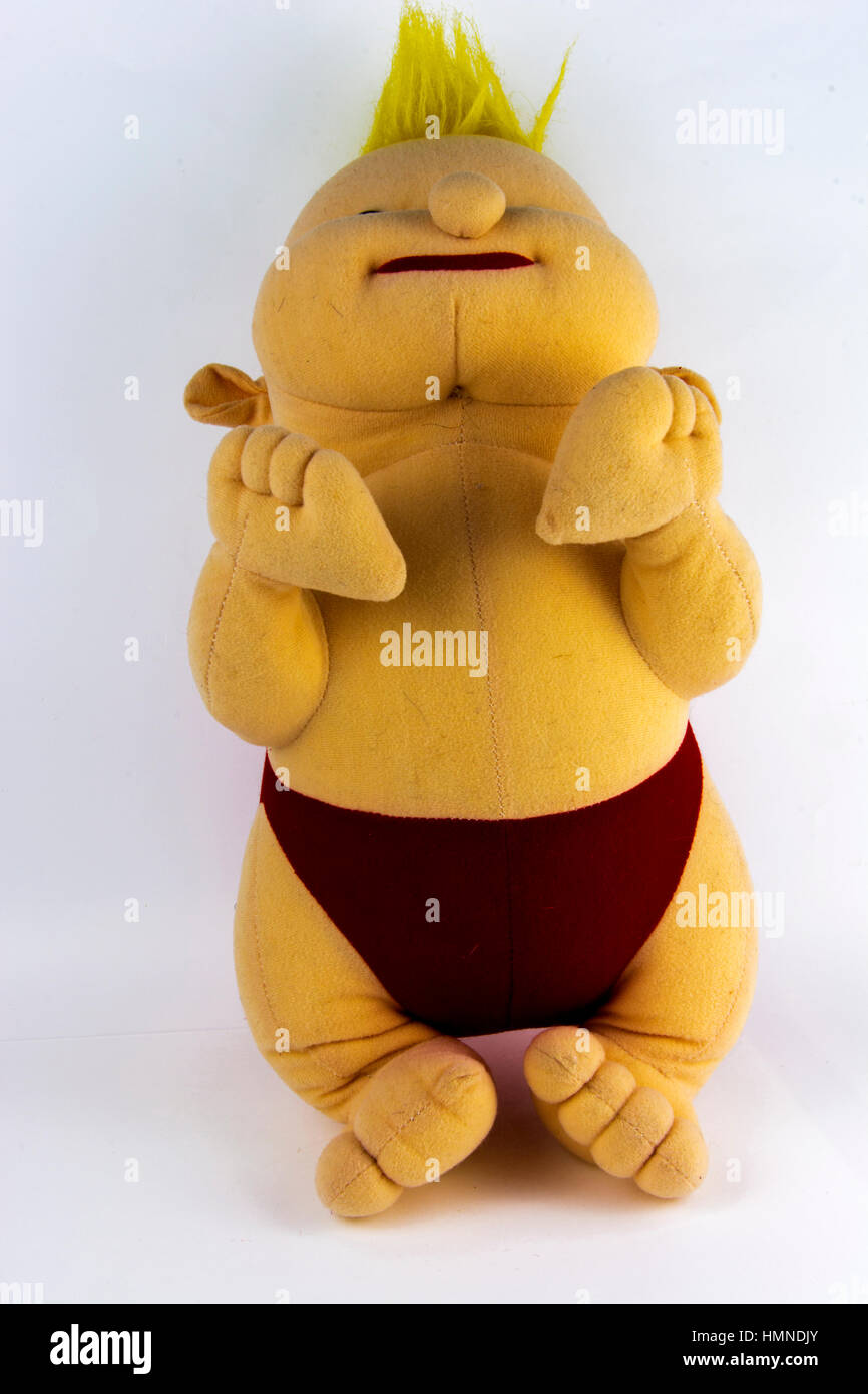 Soft and plush toys on a white background Stock Photo - Alamy
