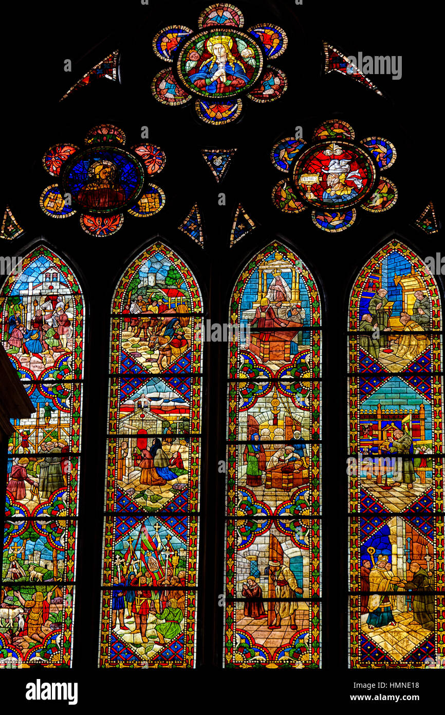 Medieval gothic stained glass window hi-res stock photography and ...