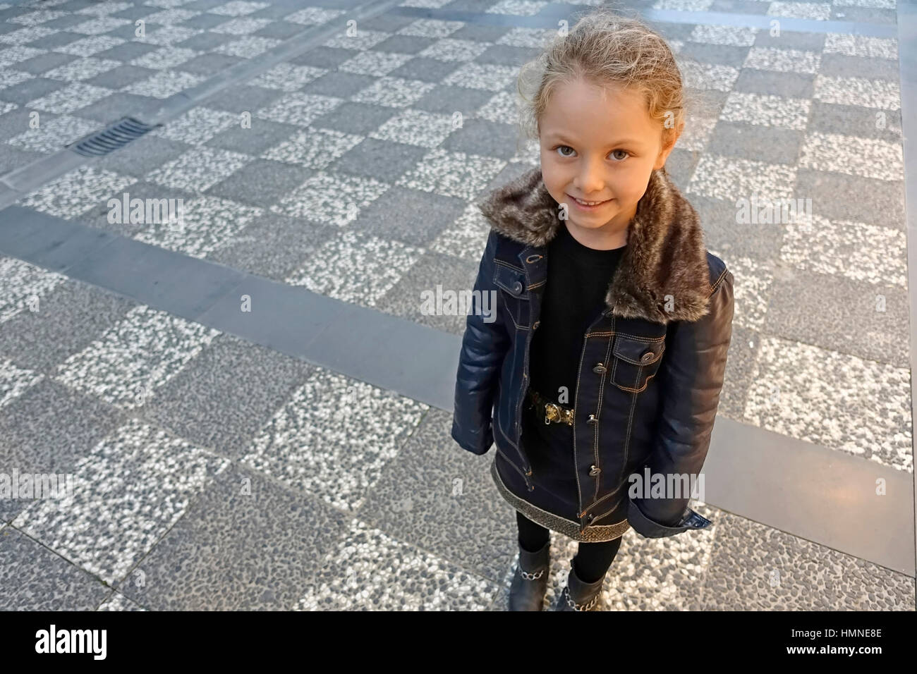 Young little girl posing in autumn, turkish model Stock Photo - Alamy