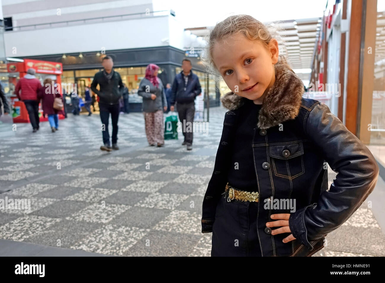Young little girl posing in autumn, turkish model Stock Photo - Alamy